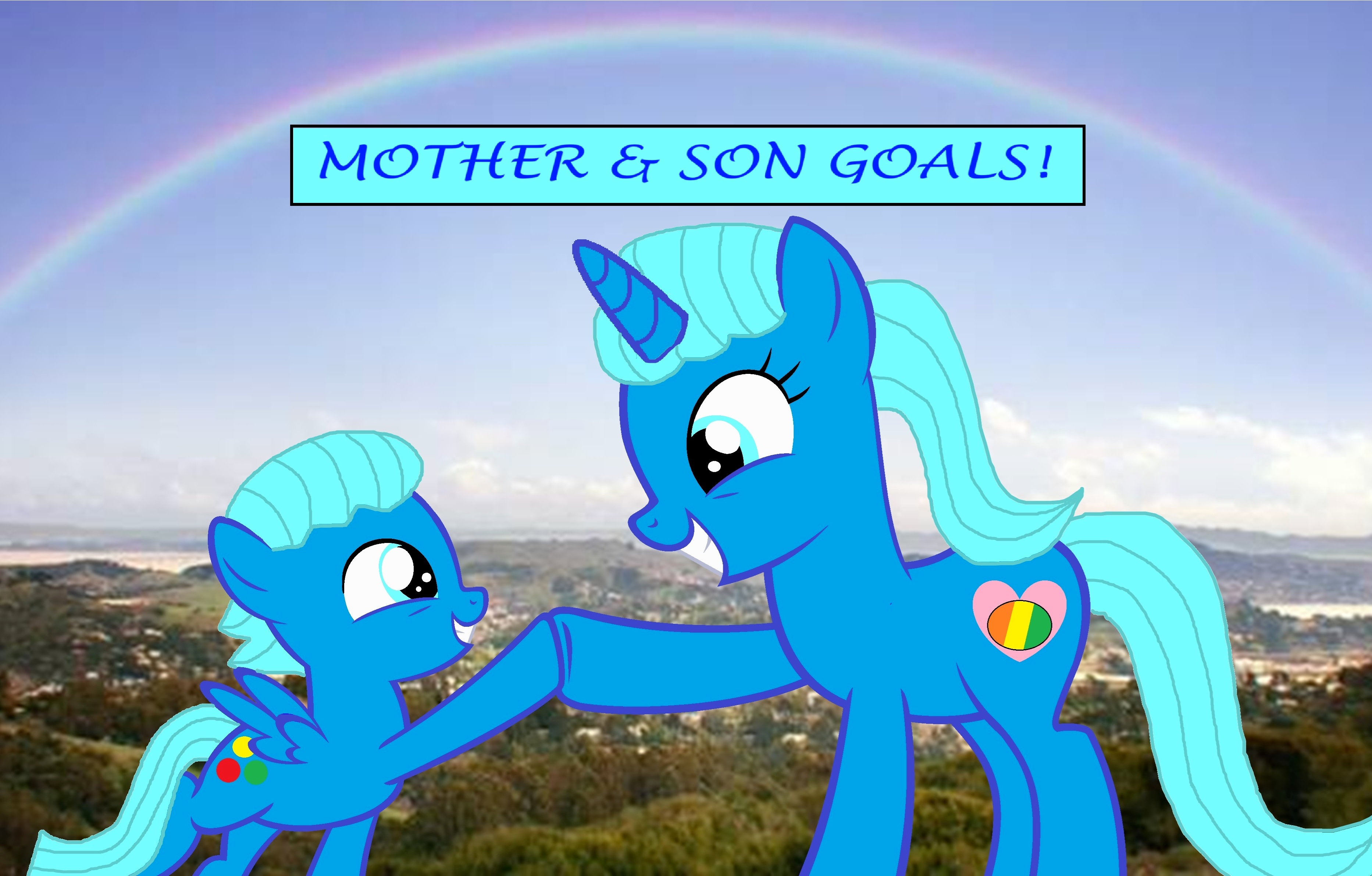#3535079 - safe, artist:memeartboi, pegasus, pony, unicorn, g4 ...