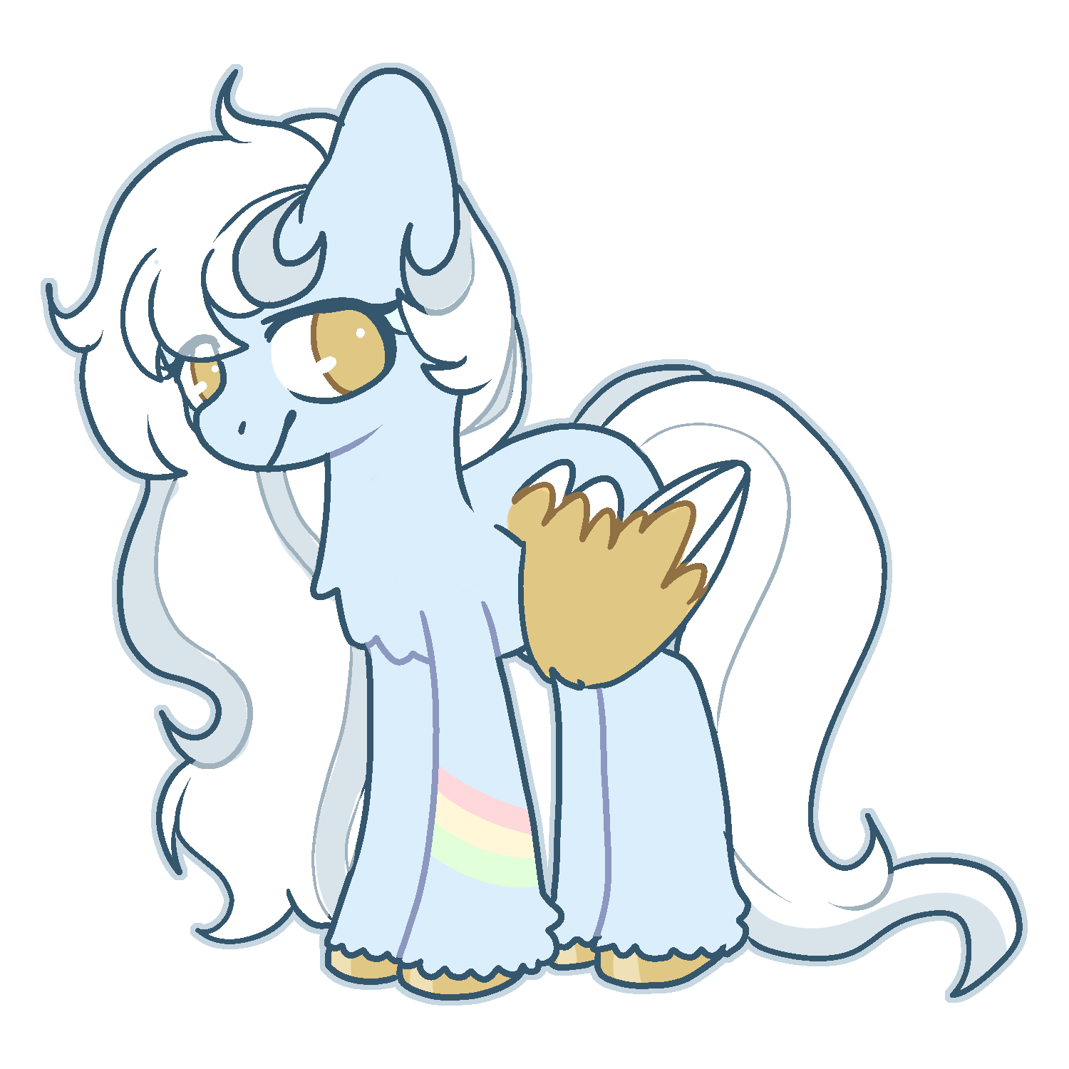 #3536115 - safe, artist:nawnii, oc, pegasus, pony, colored wings ...