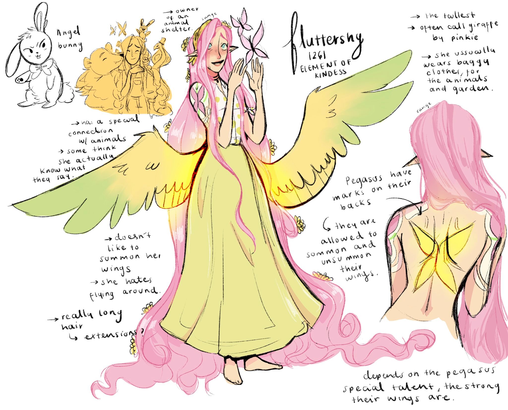 #3536619 - safe, alternate version, artist:damienmarkan, angel bunny, fluttershy, bear ...