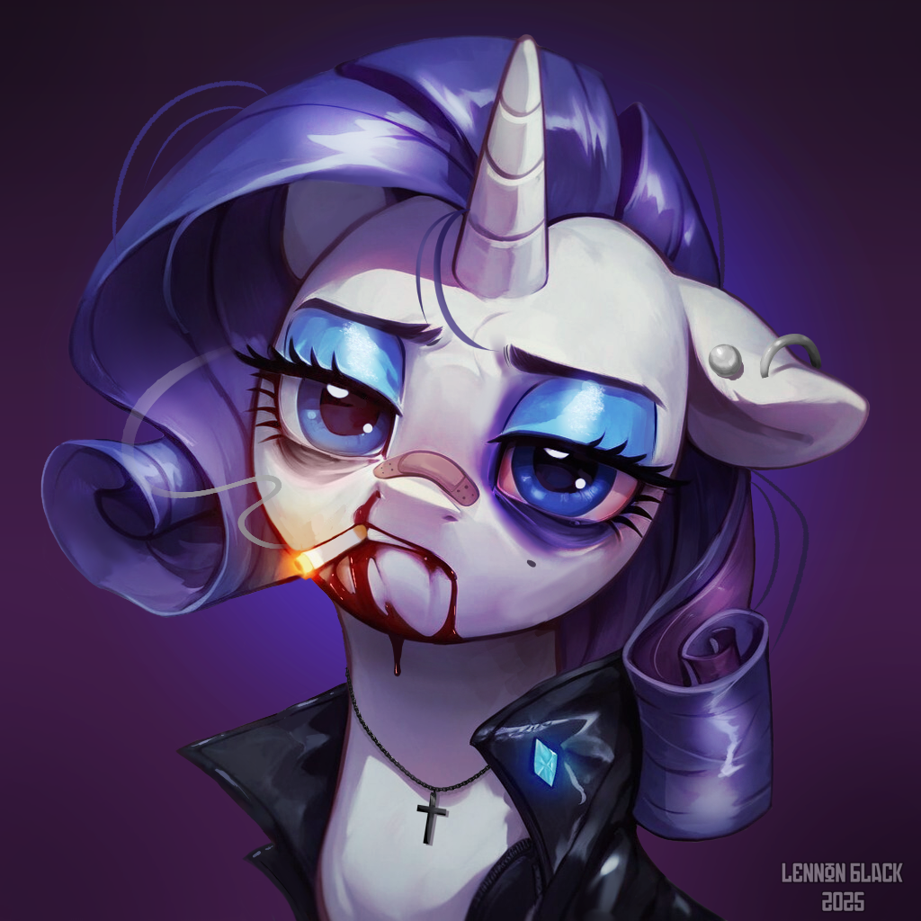 #3536883 - semi-grimdark, artist:lennonblack, rarity, pony, unicorn, g4 ...