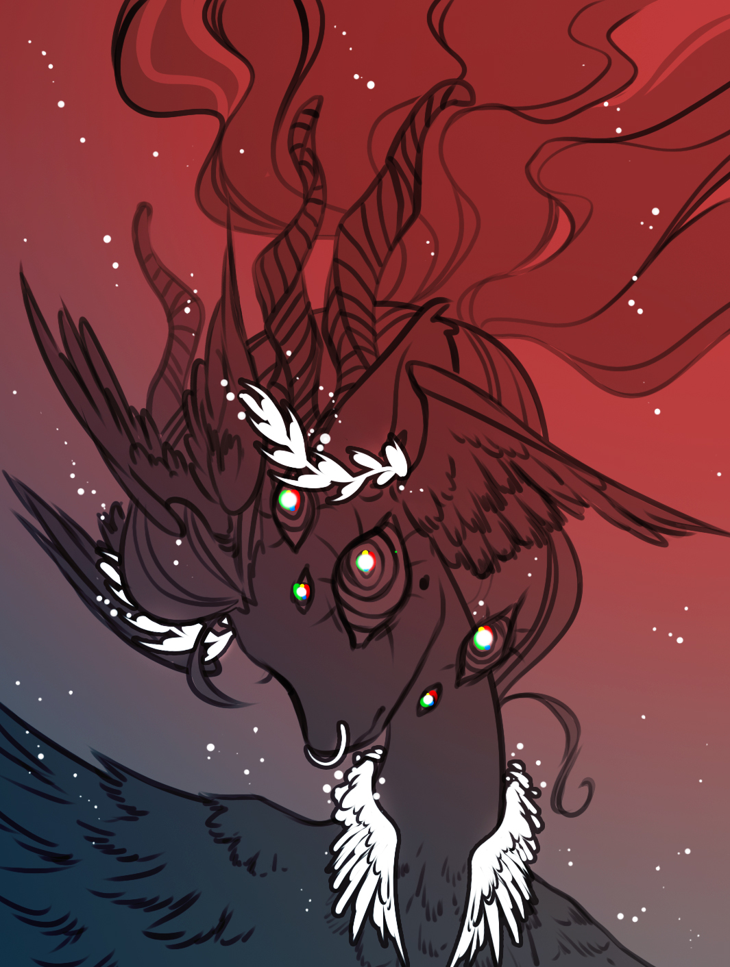 #3537721 - safe, artist:opalacorn, oc, oc:void, pegasus, pony, floating eyes, flowing mane ...