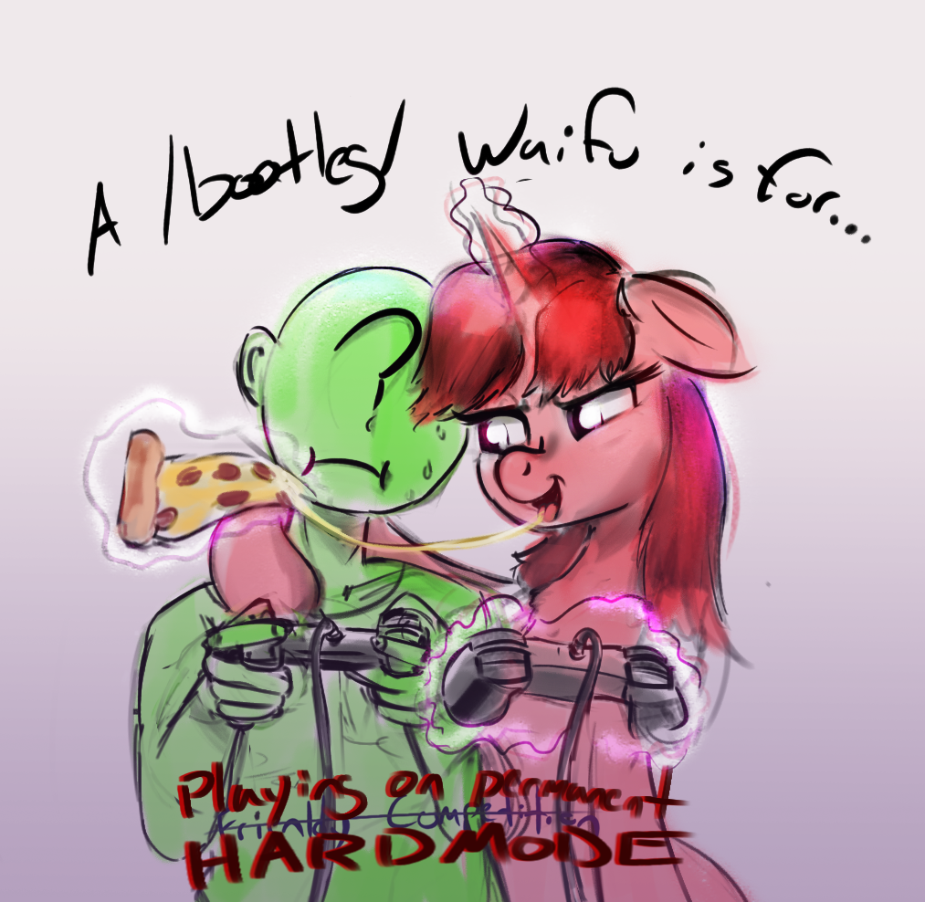 #3538390 - safe, pony, bootleg, female, food, mare, pizza, text, video ...