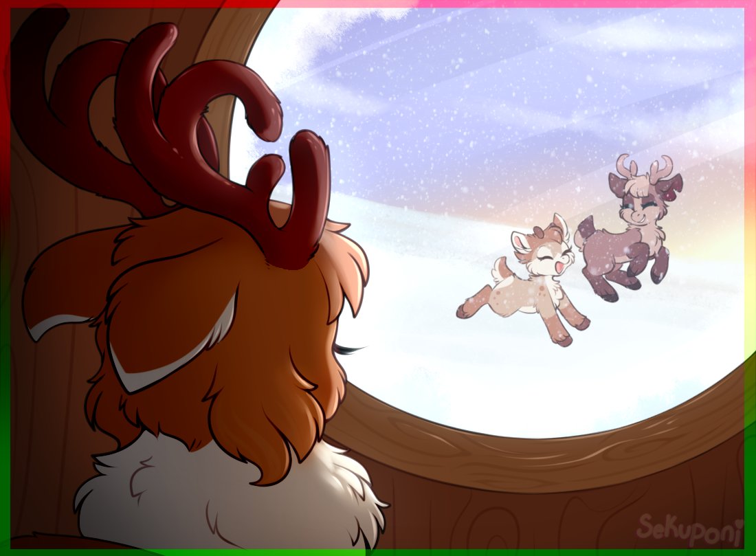 #3538743 - safe, artist:sekuponi, oc, oc only, deer, deer pony, hybrid, original species, pony ...