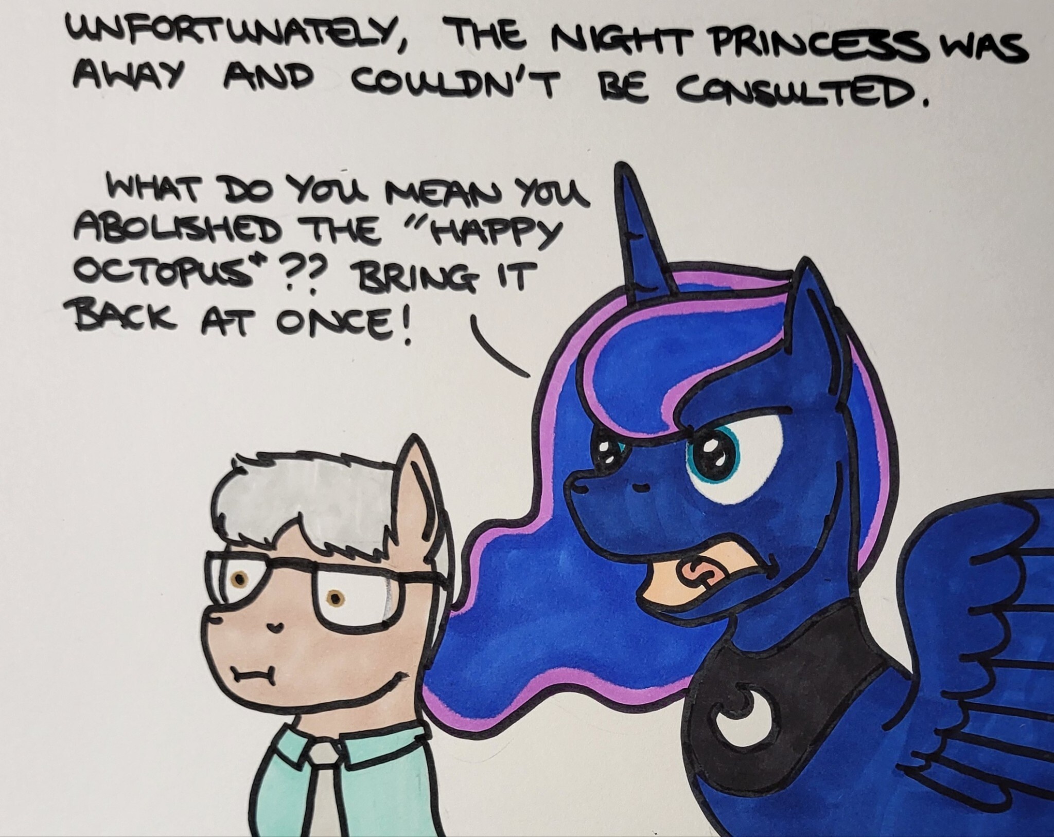 #3521133 - safe, artist:hoofclid, princess luna, oc, alicorn, earth ...