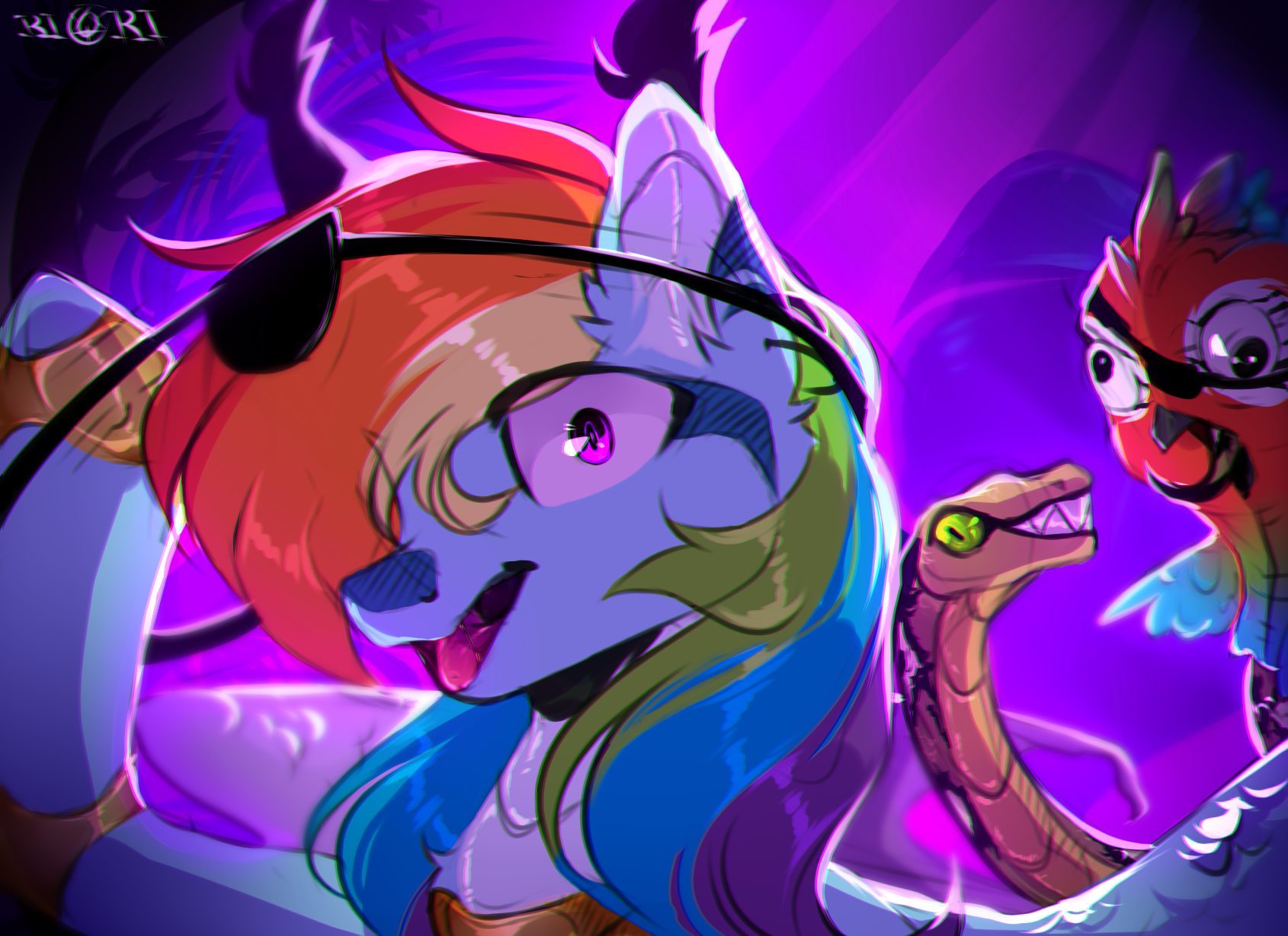 #3521531 - safe, artist:hakkerman, rainbow dash, bird, parrot, pegasus ...