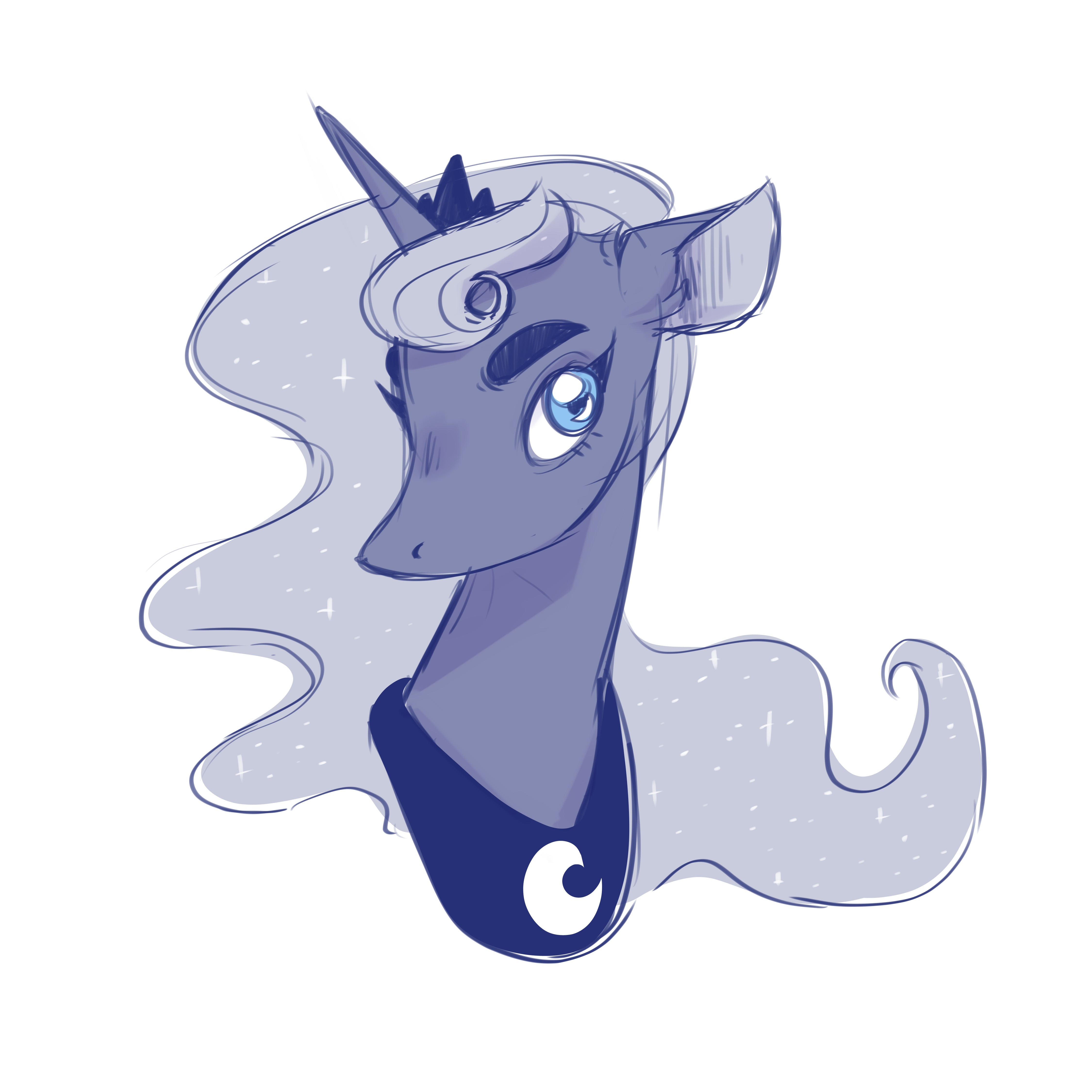 #3521627 - safe, artist:jellynut, princess luna, pony, g4, bust, crown ...