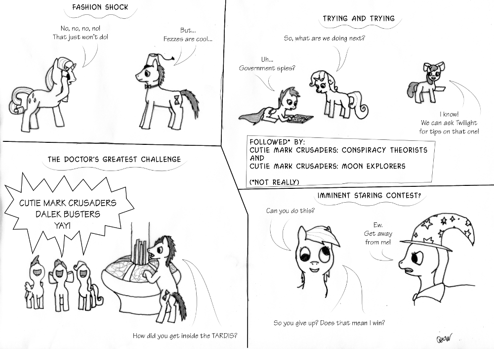 #3521829 - safe, artist:quint-t-w, apple bloom, derpy hooves, doctor ...