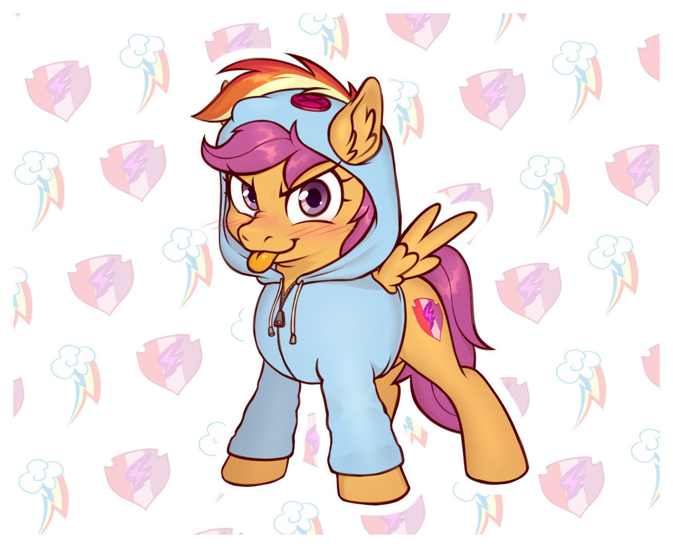 #3699367 - safe, artist:chevapchichi_, rainbow dash, scootaloo, pegasus ...