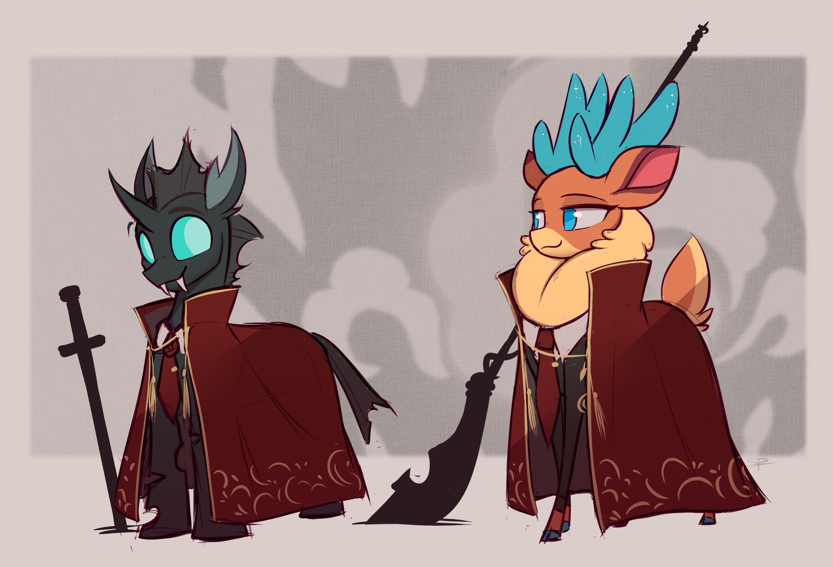 #3713459 - safe, artist:scribble-potato, thorax, velvet (tfh ...