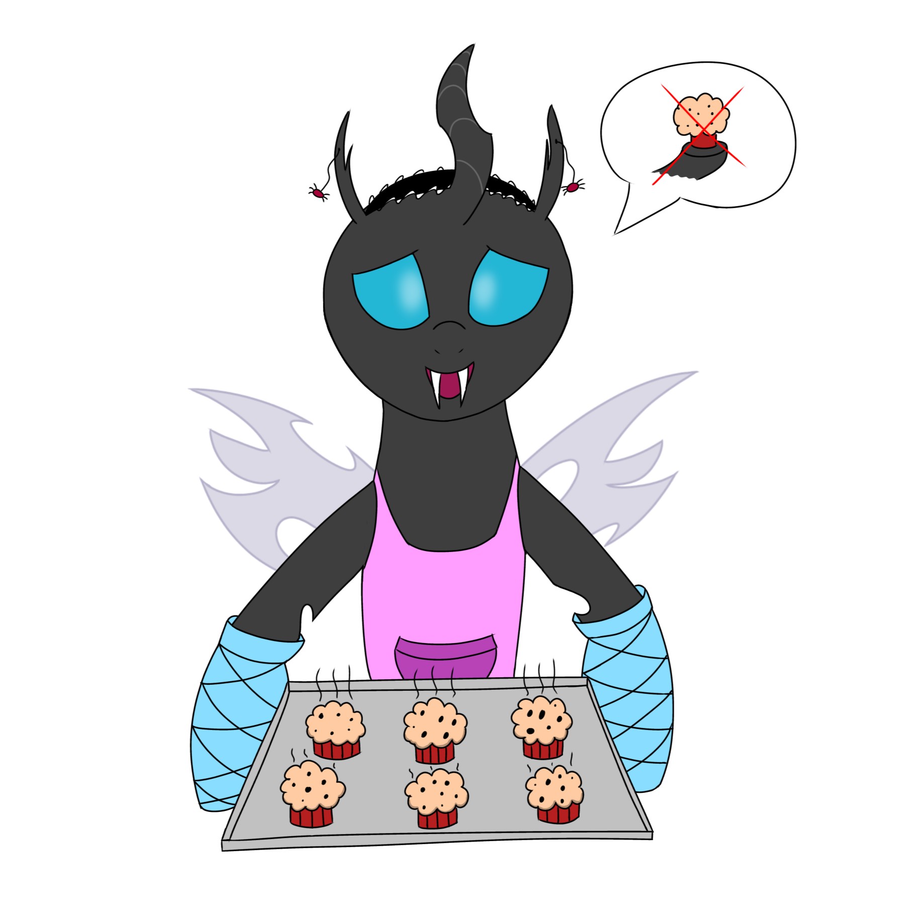 #3547940 - safe, artist:mizukame, oc, oc only, oc:mist veil, changeling ...