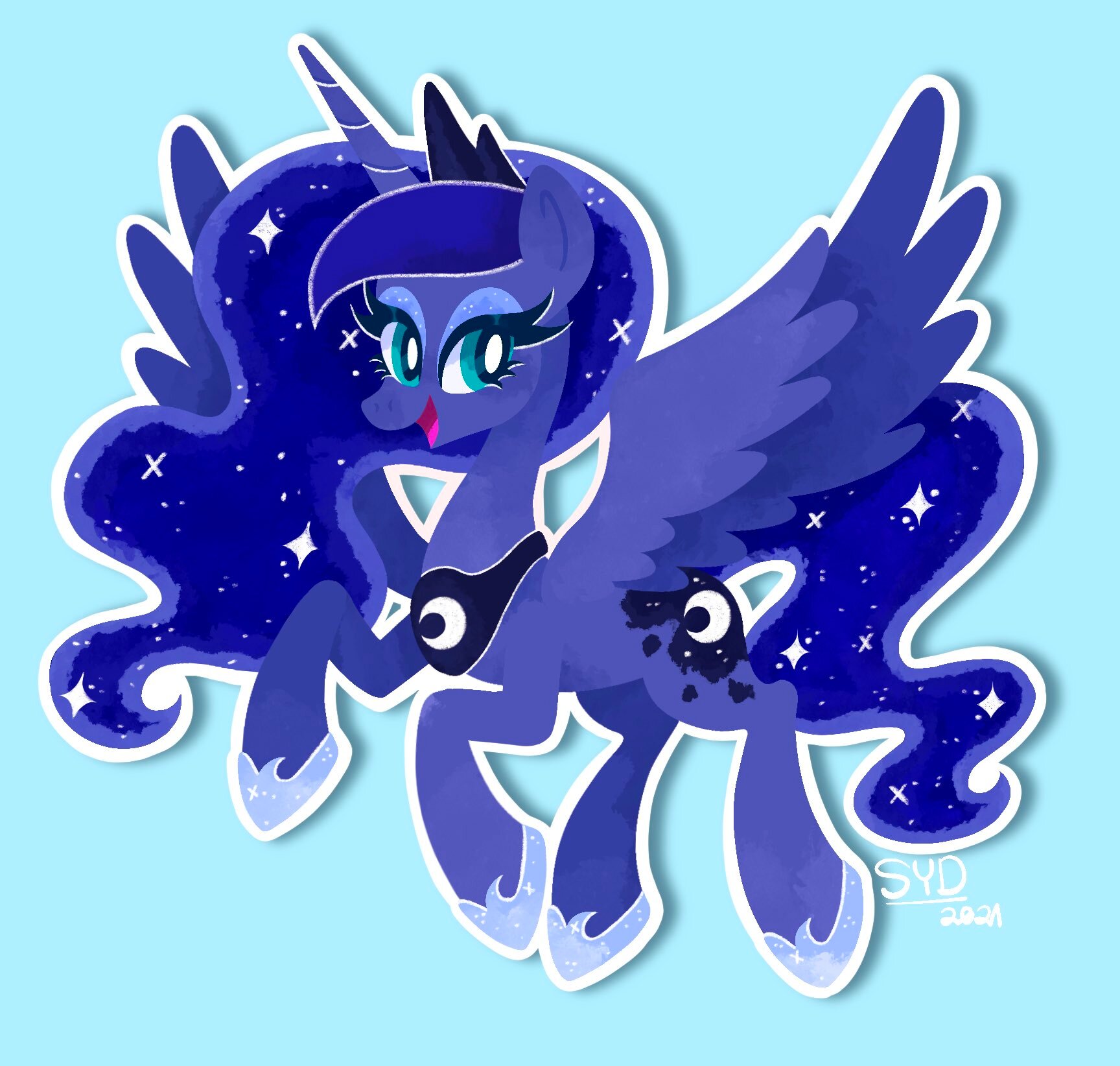 #3548564 - safe, artist:squididdlee, princess luna, alicorn, pony, g4 ...