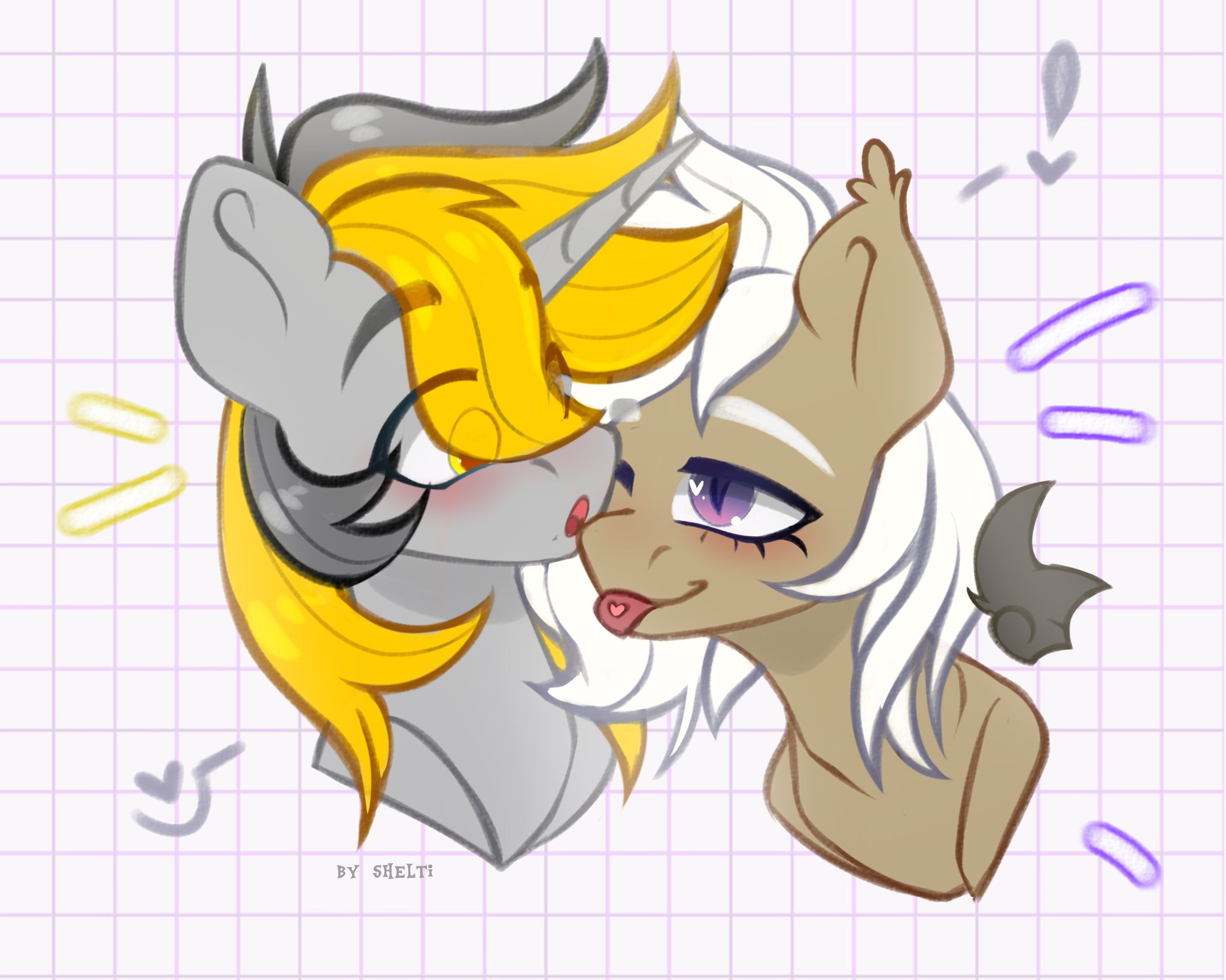 #3549073 - safe, artist:shelti, oc, oc only, oc:aurora blossom, oc:venture heart, bat pony ...