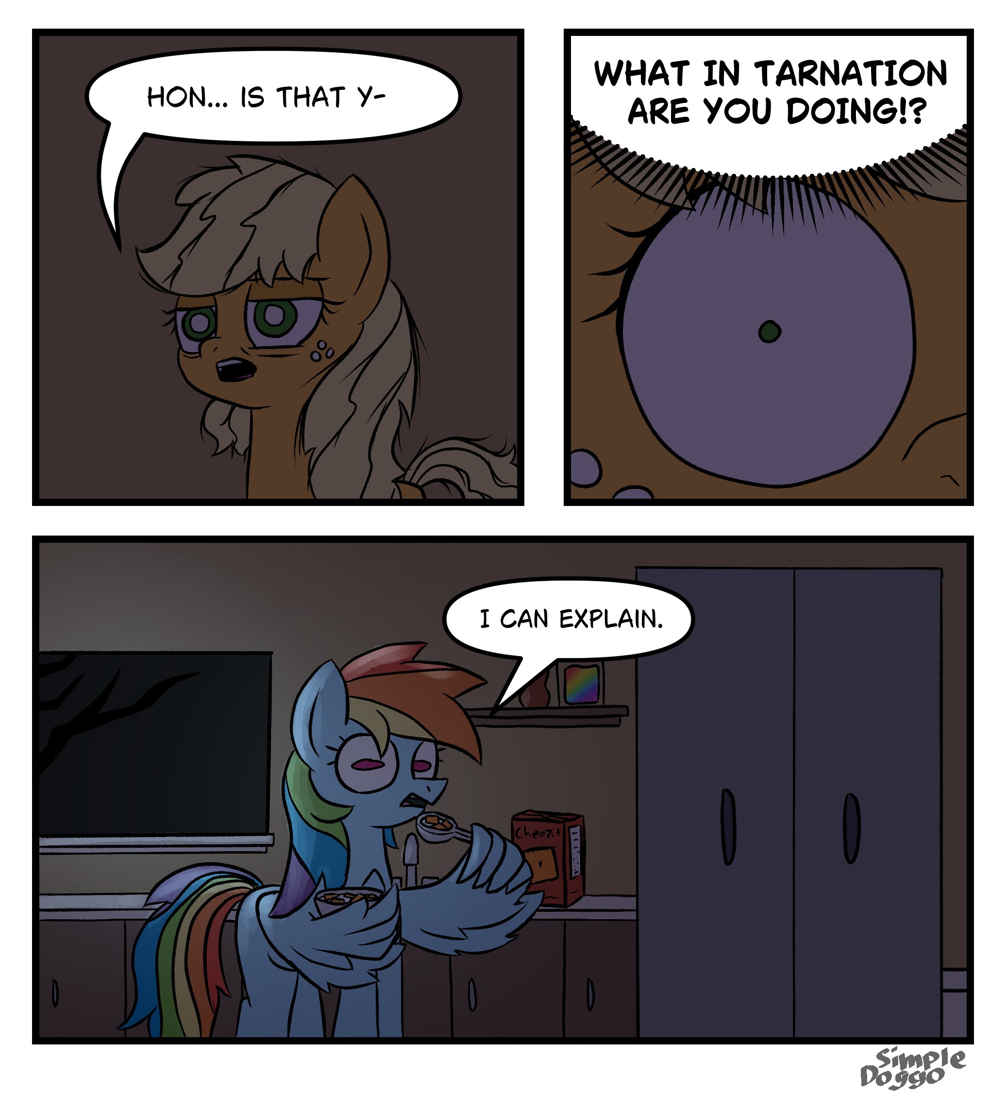 #3549696 - safe, artist:simpledoggo, applejack, rainbow dash, earth ...