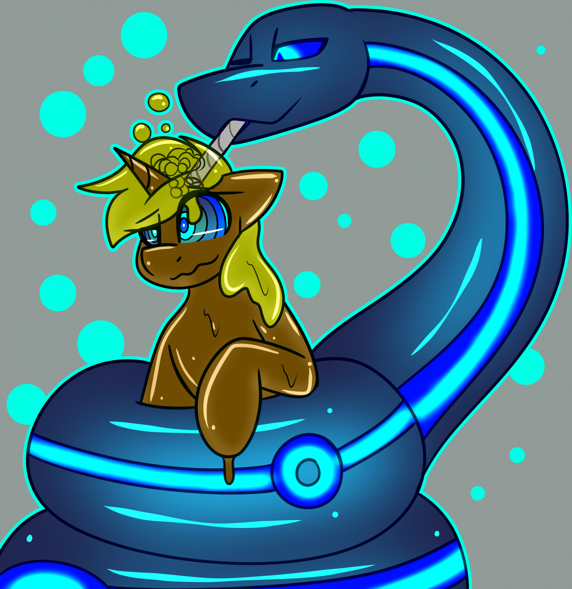 #3550334 - suggestive, artist:askhypnoswirl, oc, oc only, oc:funny bones, goo, goo pony ...