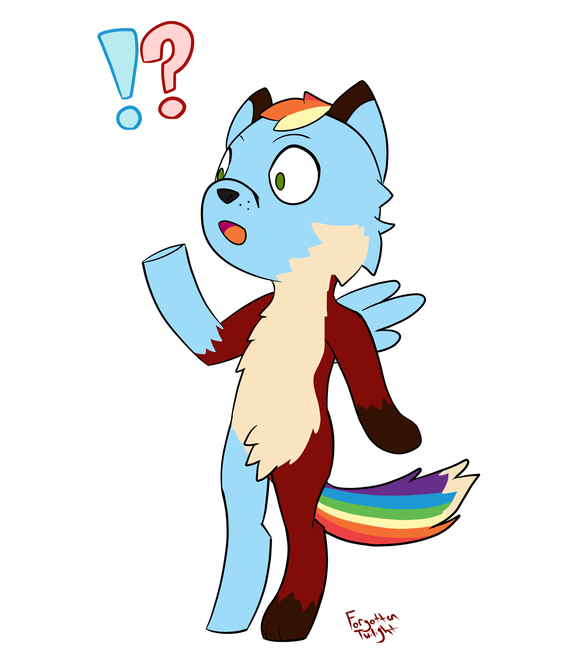 #3550366 - safe, artist:forgotten-twilight, part of a set, rainbow dash, oc, oc:borgri, fox ...