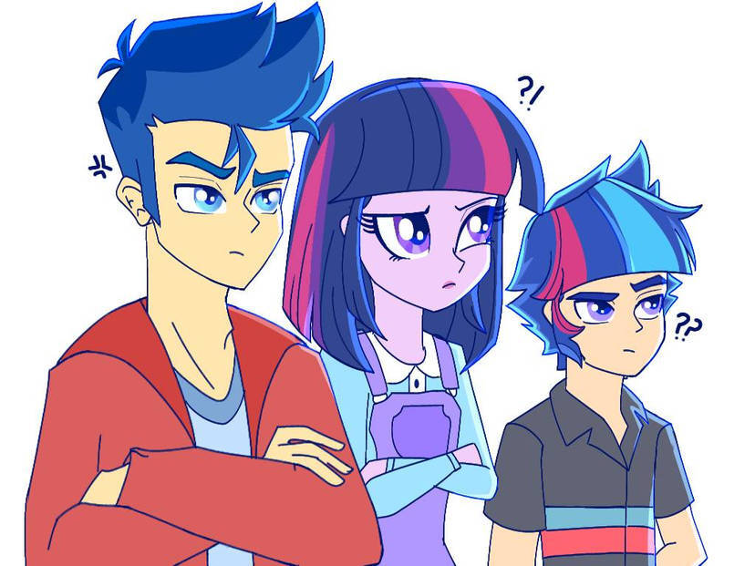 #3540489 - safe, artist:paracetamolnavo30, flash sentry, twilight ...