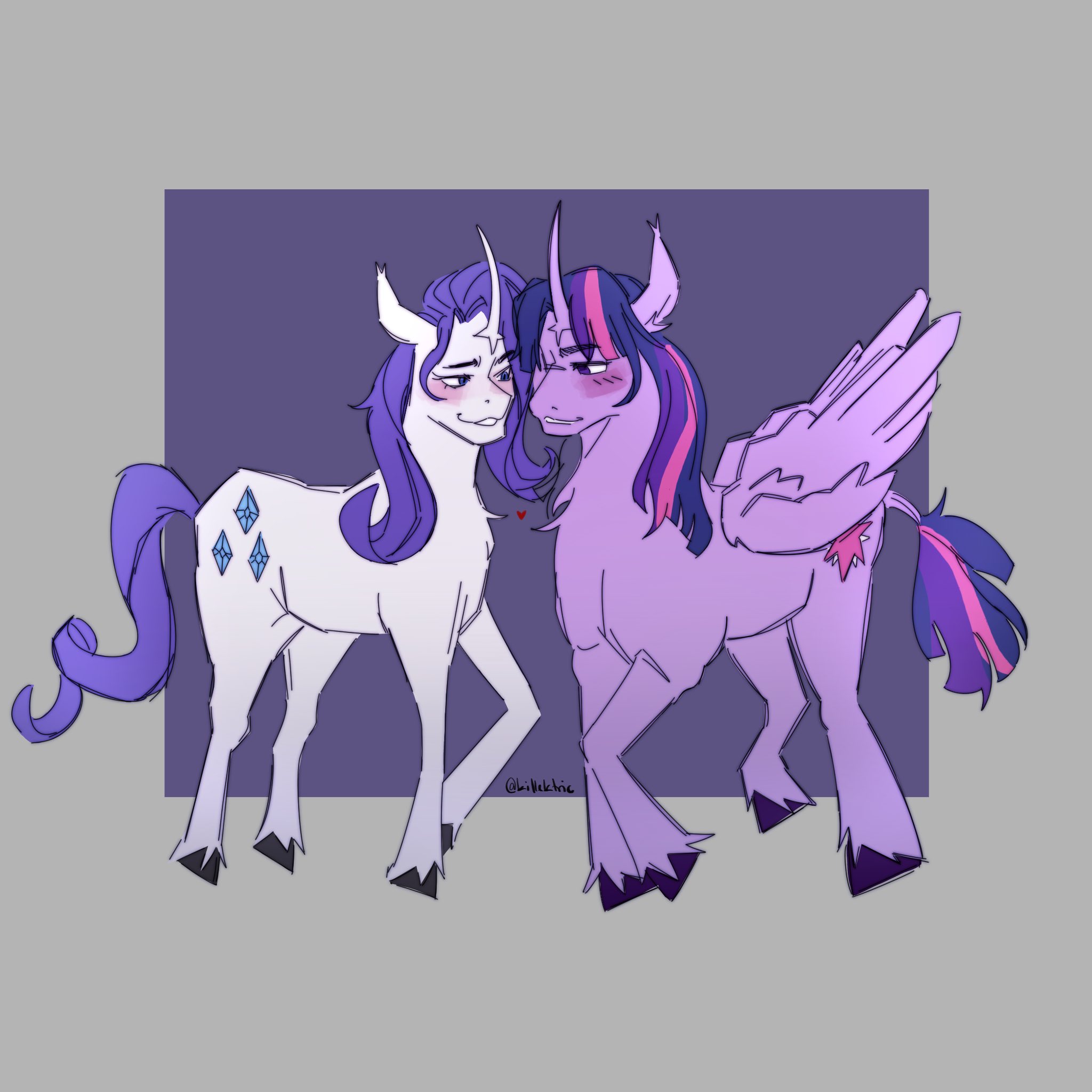 #3540612 - safe, artist:killektric, rarity, twilight sparkle, alicorn, pony, unicorn, g4 ...