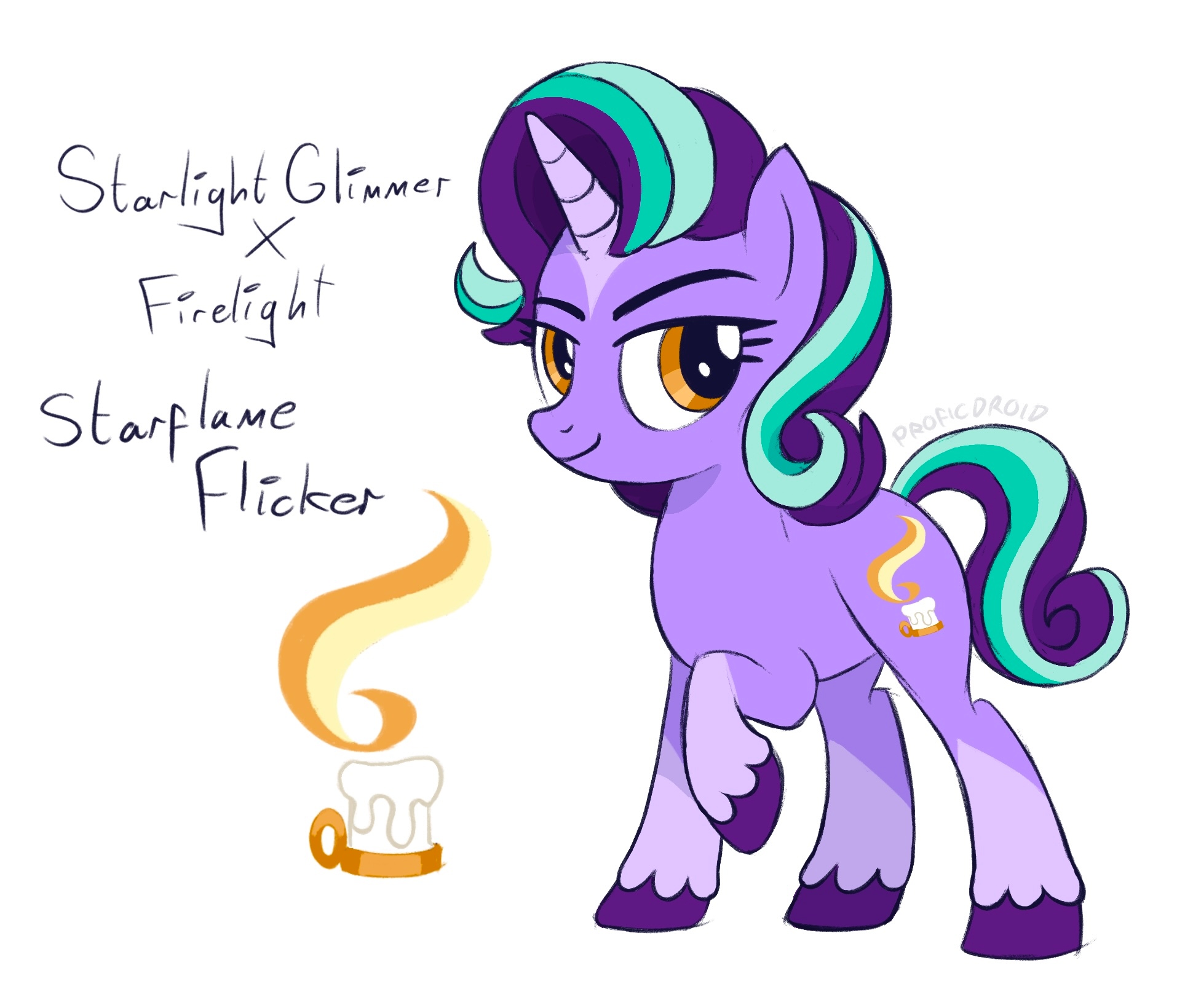 #3551692 - safe, artist:proficdroid, oc, oc only, oc:starflame flicker, pony, unicorn, blaze ...