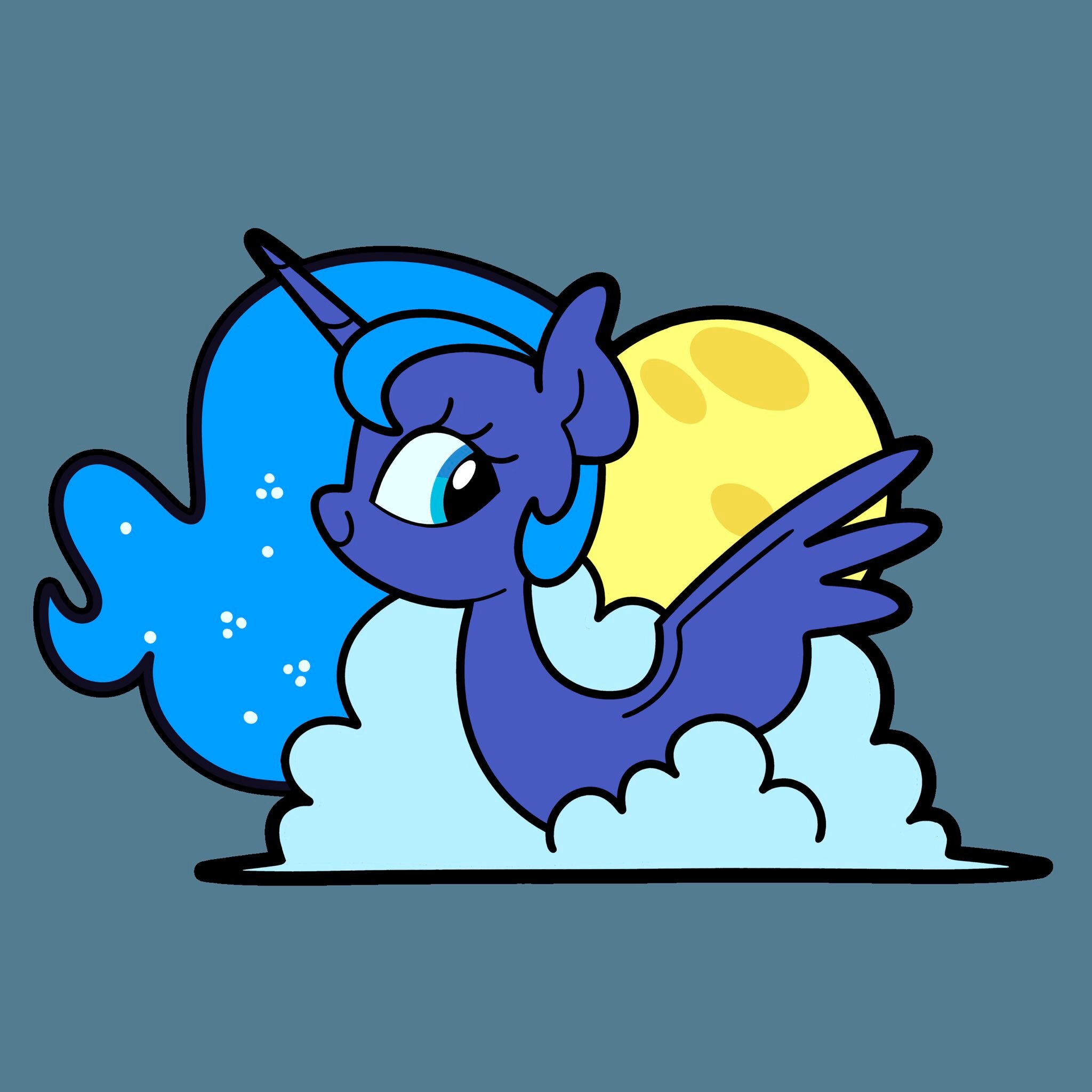 #3552426 - safe, artist:pilesofmiles, princess luna, alicorn, pony, g4 ...