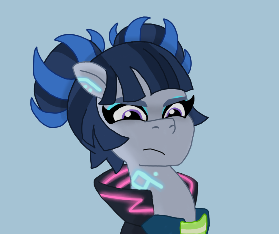 #3553697 - safe, artist:shucku, zinnea, cyborg, cyborg pony, earth pony ...