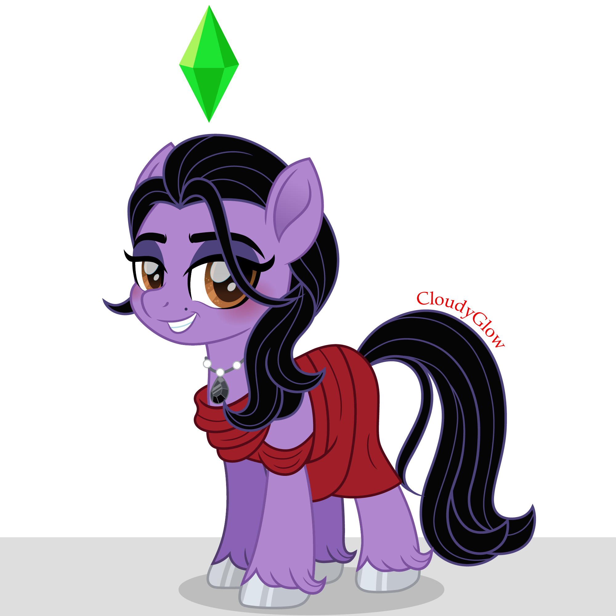 #3553823 - safe, artist:cloudy glow, g4, female, goth pony, movie accurate, solo, the sims 4 ...