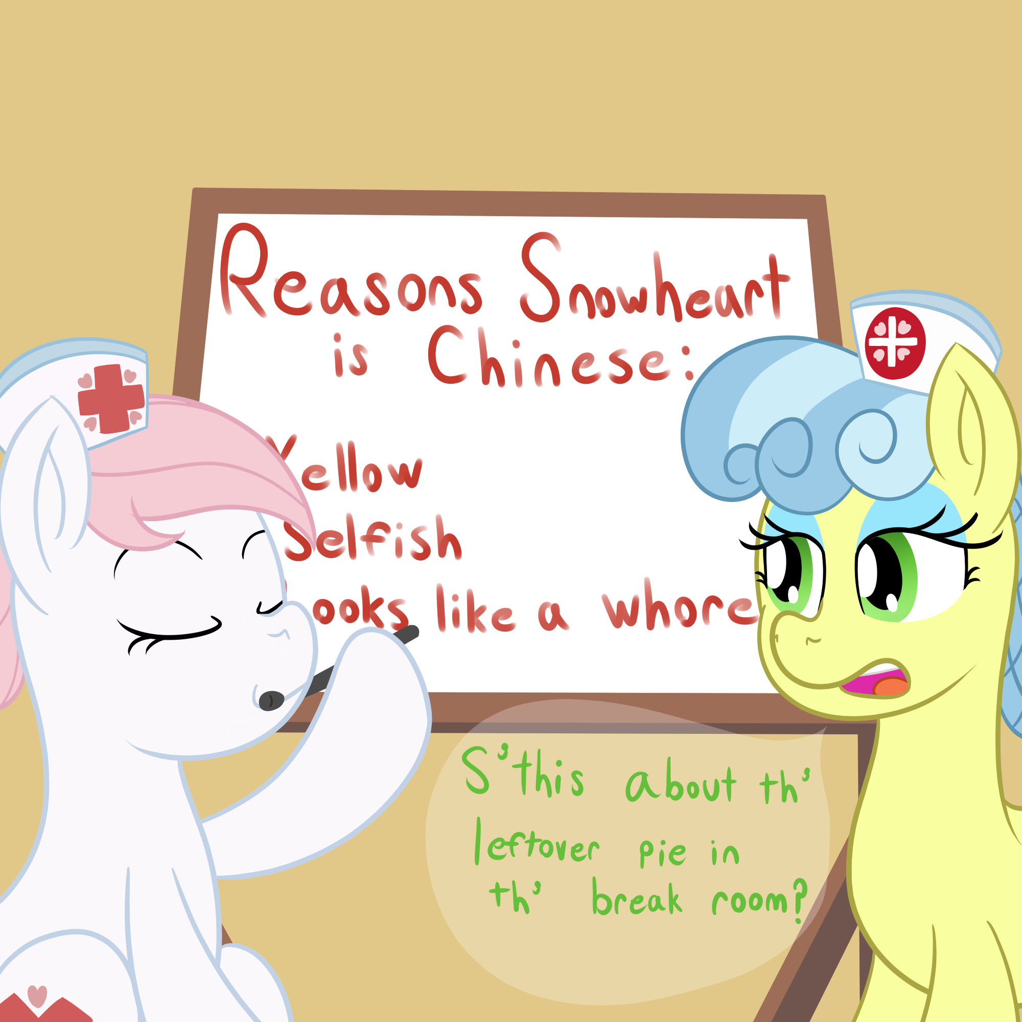 #3554205 - safe, artist:mariculture, nurse redheart, nurse snowheart ...