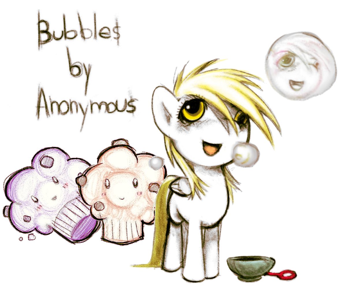#3554369 - safe, artist:mortalcoil17, derpy hooves, pegasus, pony, fanfic:bubbles, g4, bubble ...