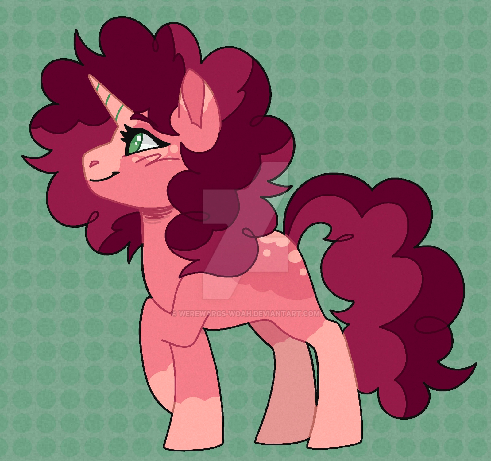 #3554926 - safe, artist:werewargs-woah, oc, oc only, oc:strawberry spritz, pony, unicorn, coat ...