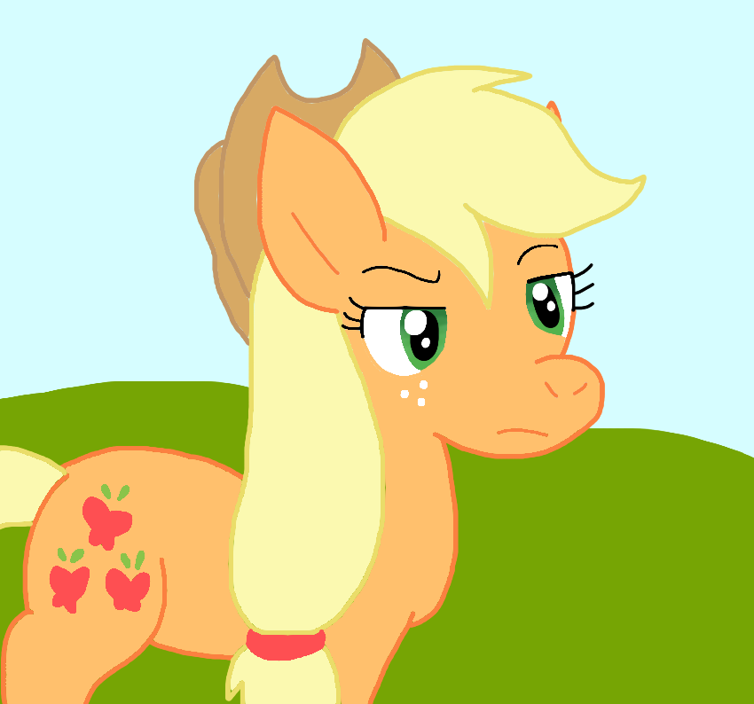 #3554957 - safe, artist:cmara, applejack, earth pony, g4, applejack is not amused, applejack's ...