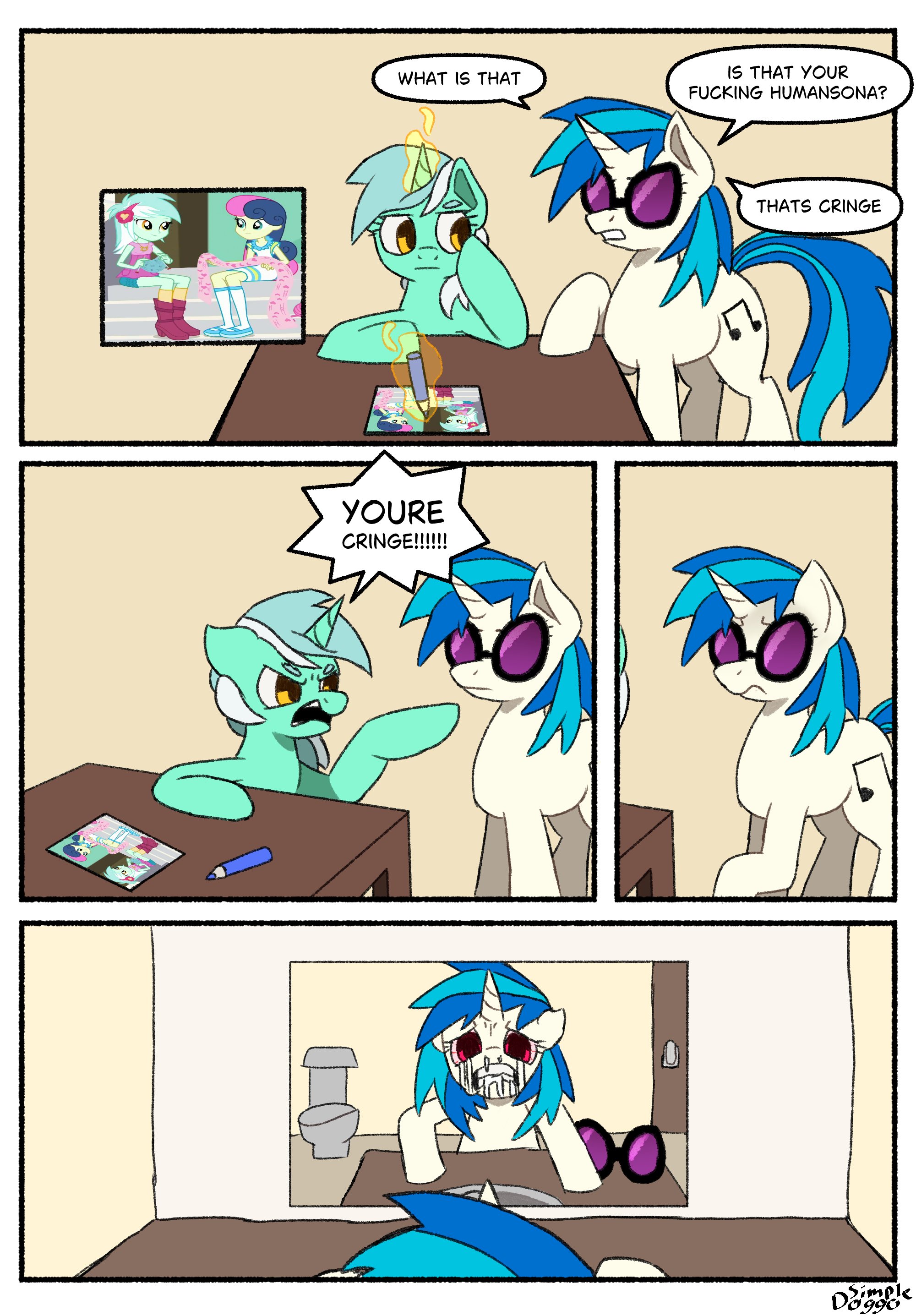 #3556512 - safe, artist:simpledoggo, dj pon-3, lyra heartstrings, vinyl ...