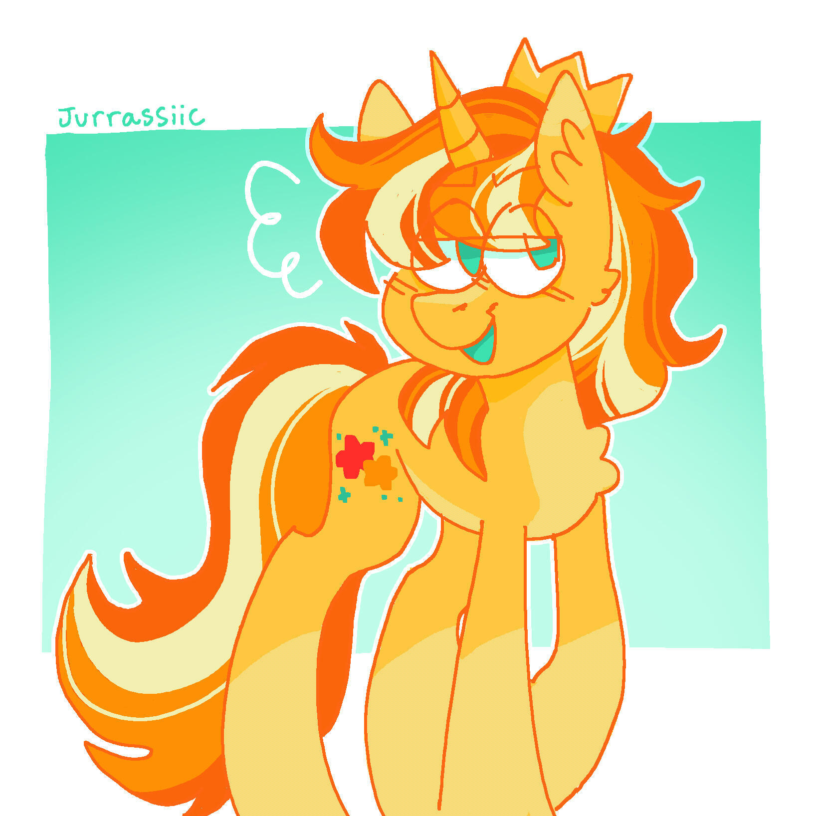 #3556726 - safe, artist:jurrassiic, oc, oc only, pony, unicorn, abstract background, chest fluff ...