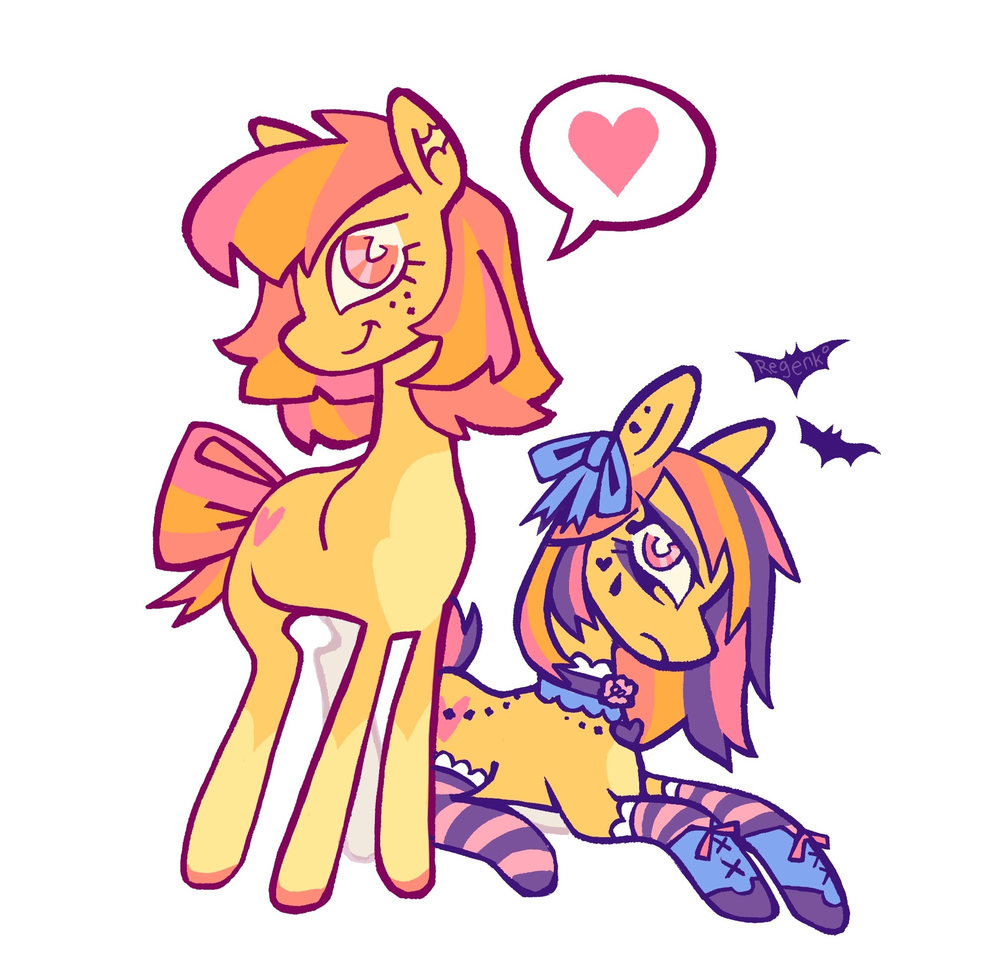 #3556770 - safe, artist:regenko, oc, oc only, bat, earth pony, pony, g4 ...