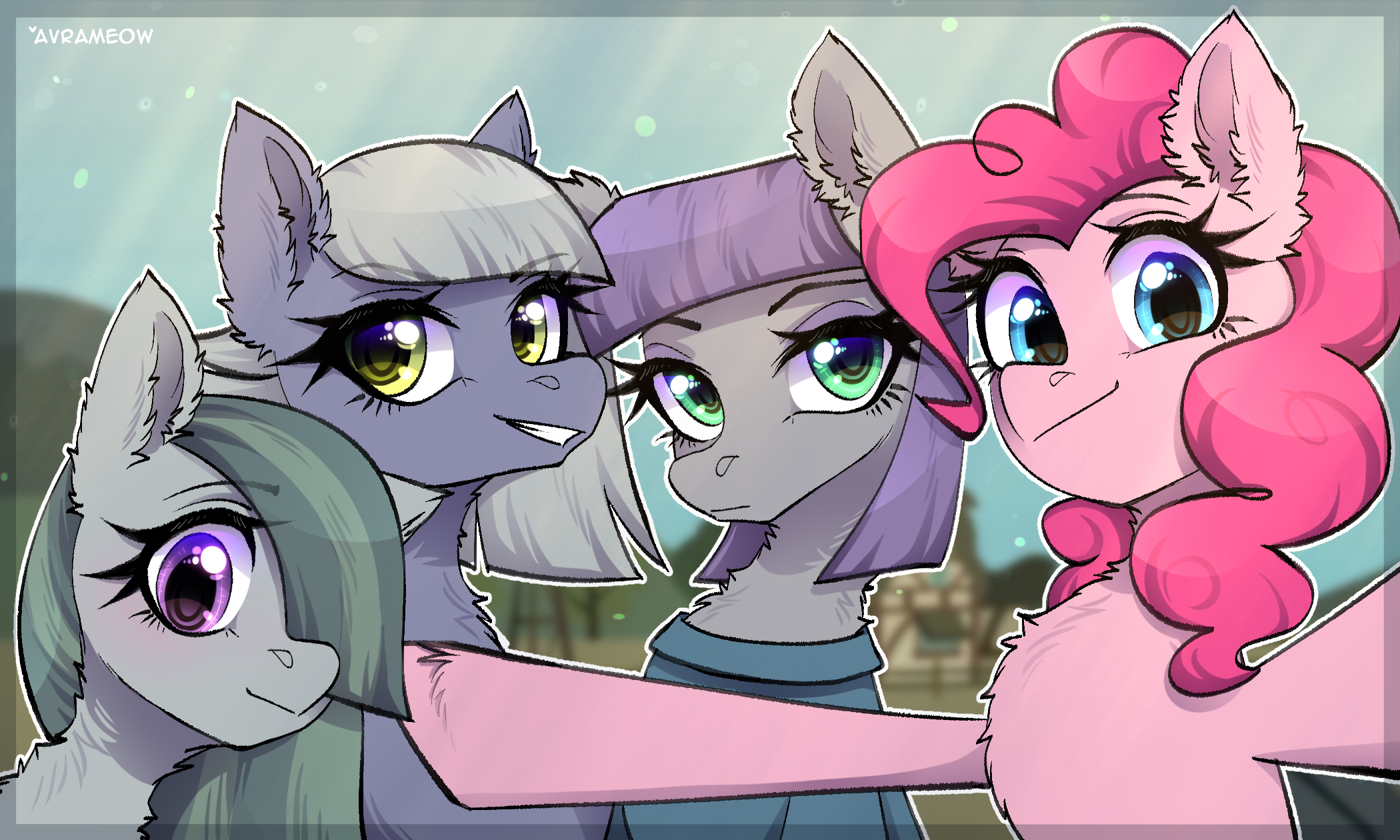 #3542521 - safe, artist:avrameow, limestone pie, marble pie, maud pie ...