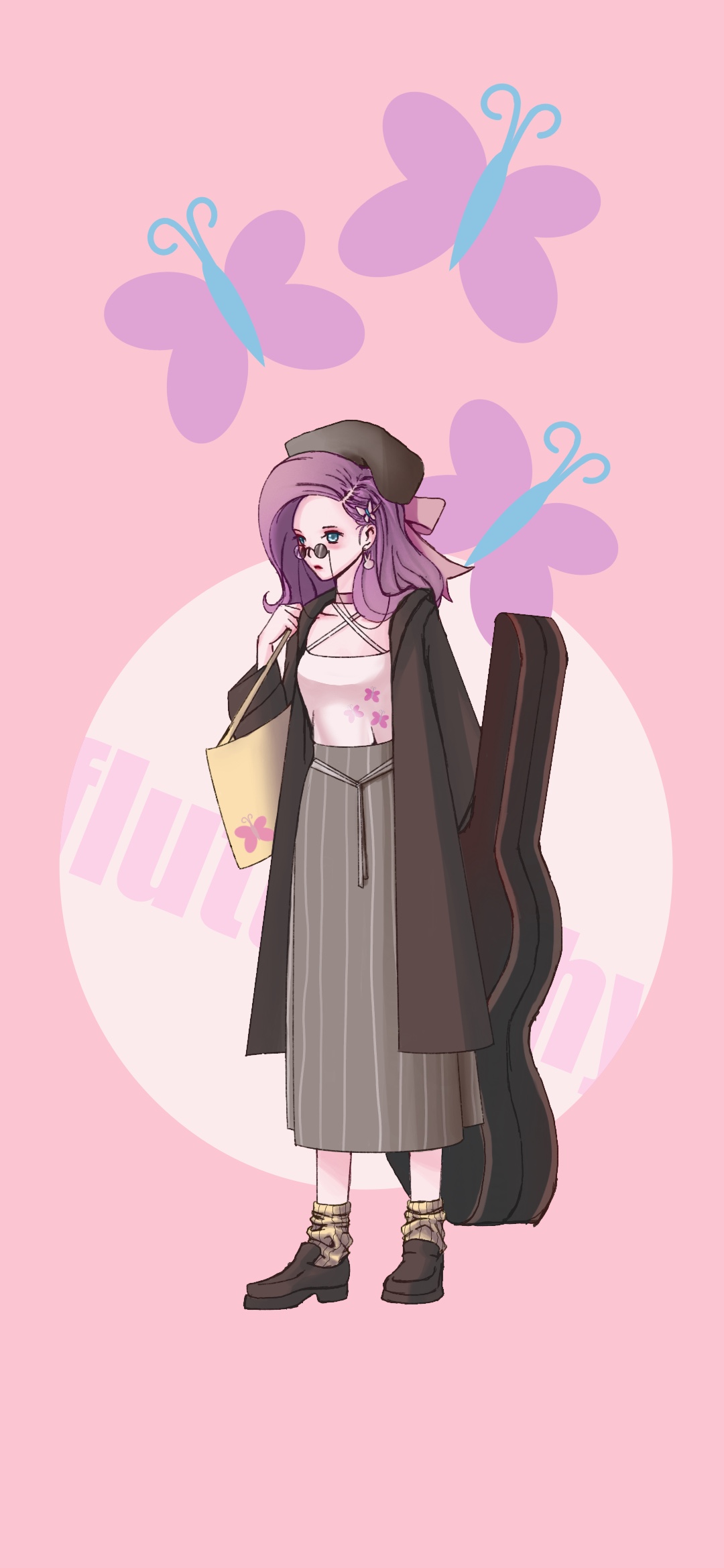 #3543474 - safe, artist:蛇君snake, fluttershy, human, g4, bag, blushing ...