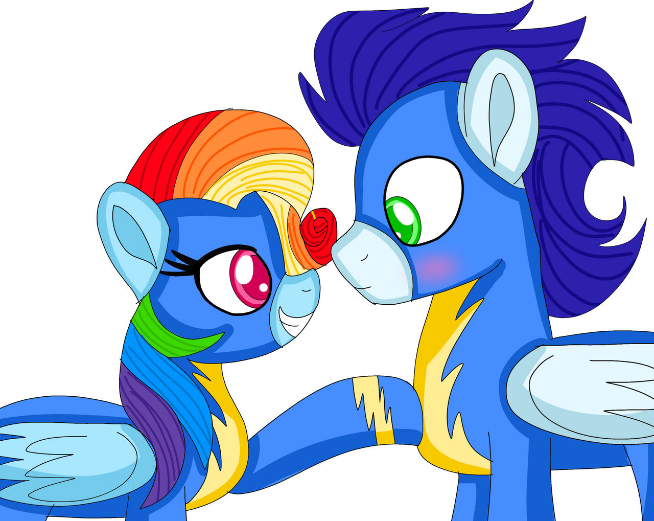 #3543810 - safe, artist:mrsdashskies, rainbow dash, soarin', pegasus ...