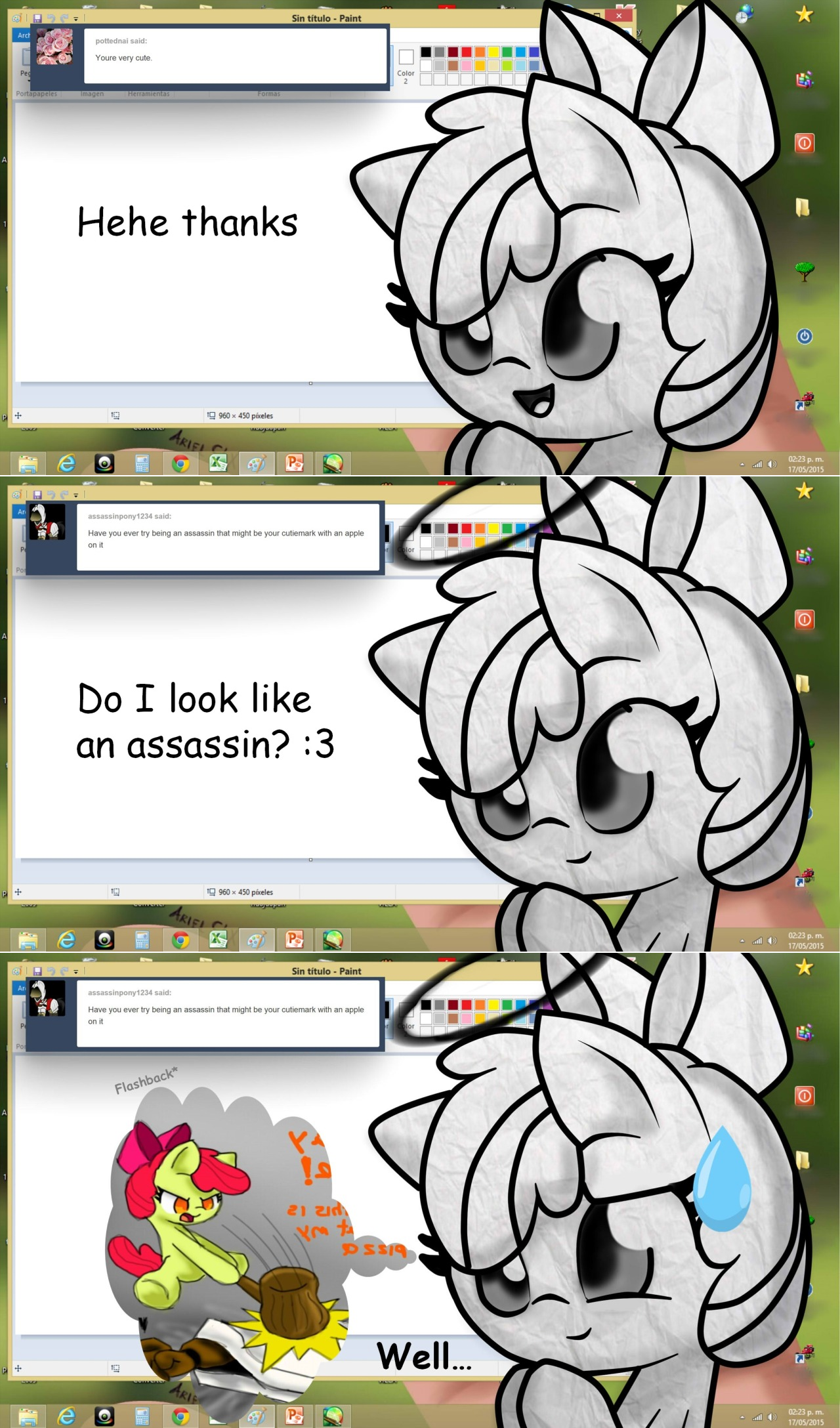 #3544734 - safe, artist:arielsbx, apple bloom, earth pony, pony, ask ...