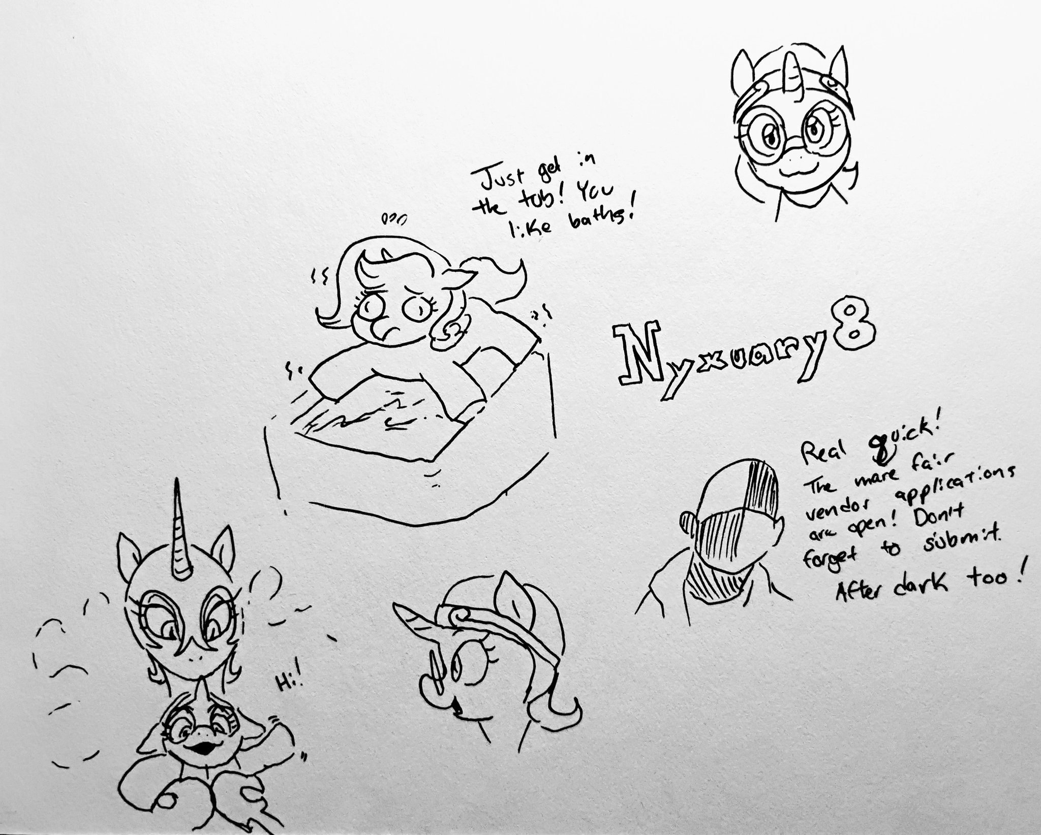 #3544941 - safe, artist:pony quarantine, nightmare moon, oc, oc:nyx, oc ...