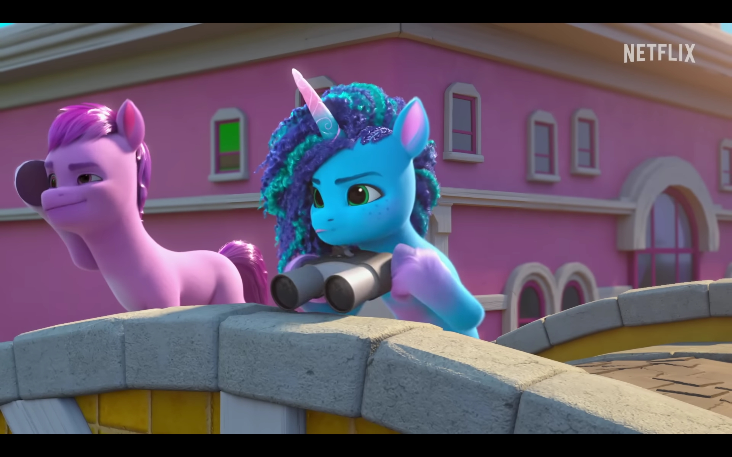 #3545252 - safe, screencap, blossom tart, misty brightdawn, earth pony, pony, unicorn, g5, izzy ...