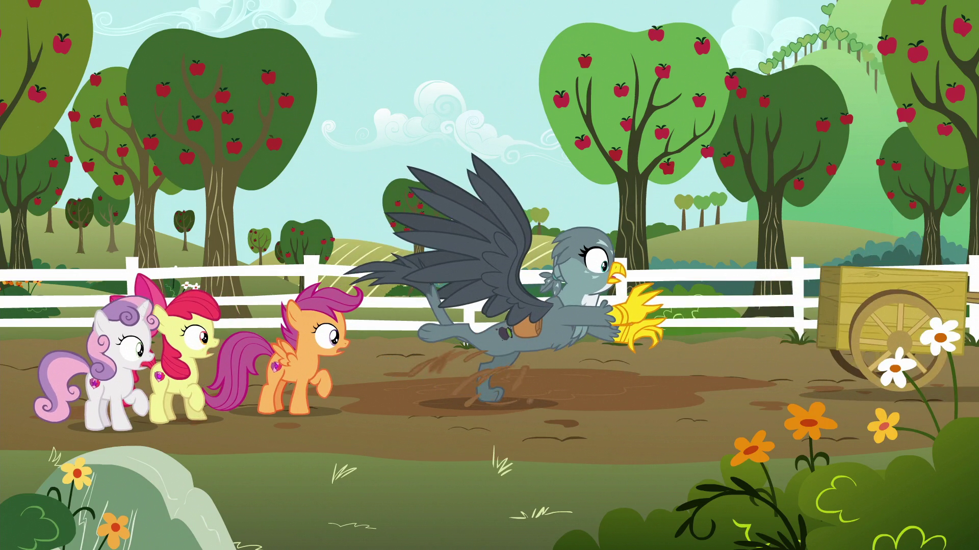 #3558073 - safe, screencap, apple bloom, gabby, scootaloo, sweetie ...