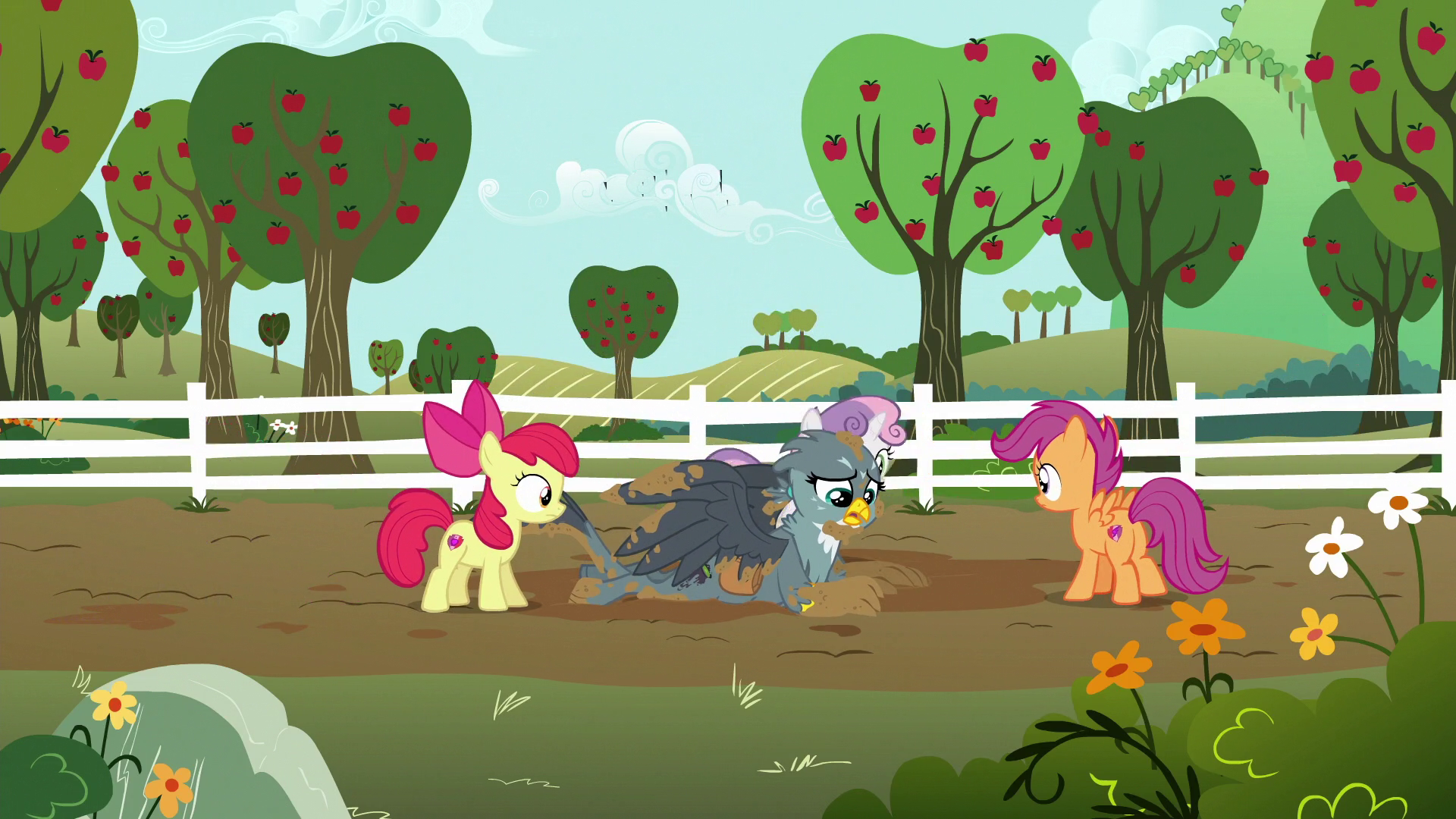 #3558078 - safe, screencap, apple bloom, gabby, scootaloo, sweetie ...