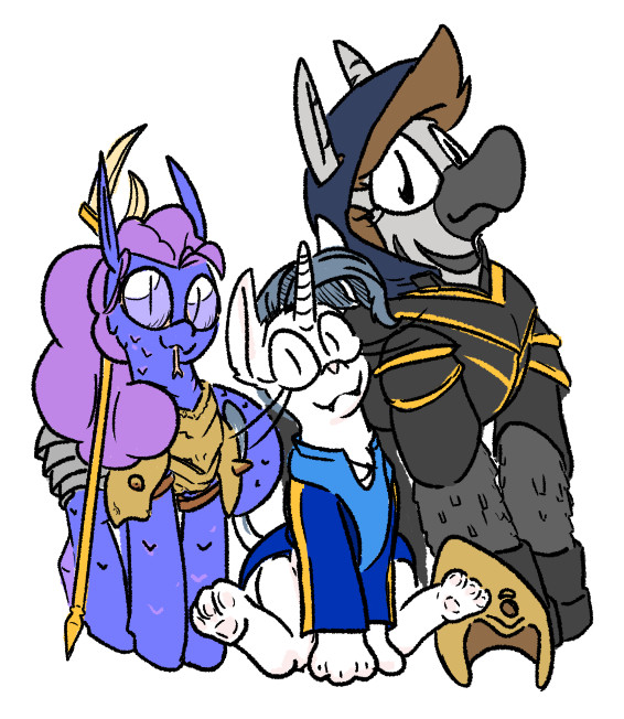 #3563280 - safe, artist:dinexistente, oc, oc only, oc:campone, oc:denzel, oc:yodi, argonian ...