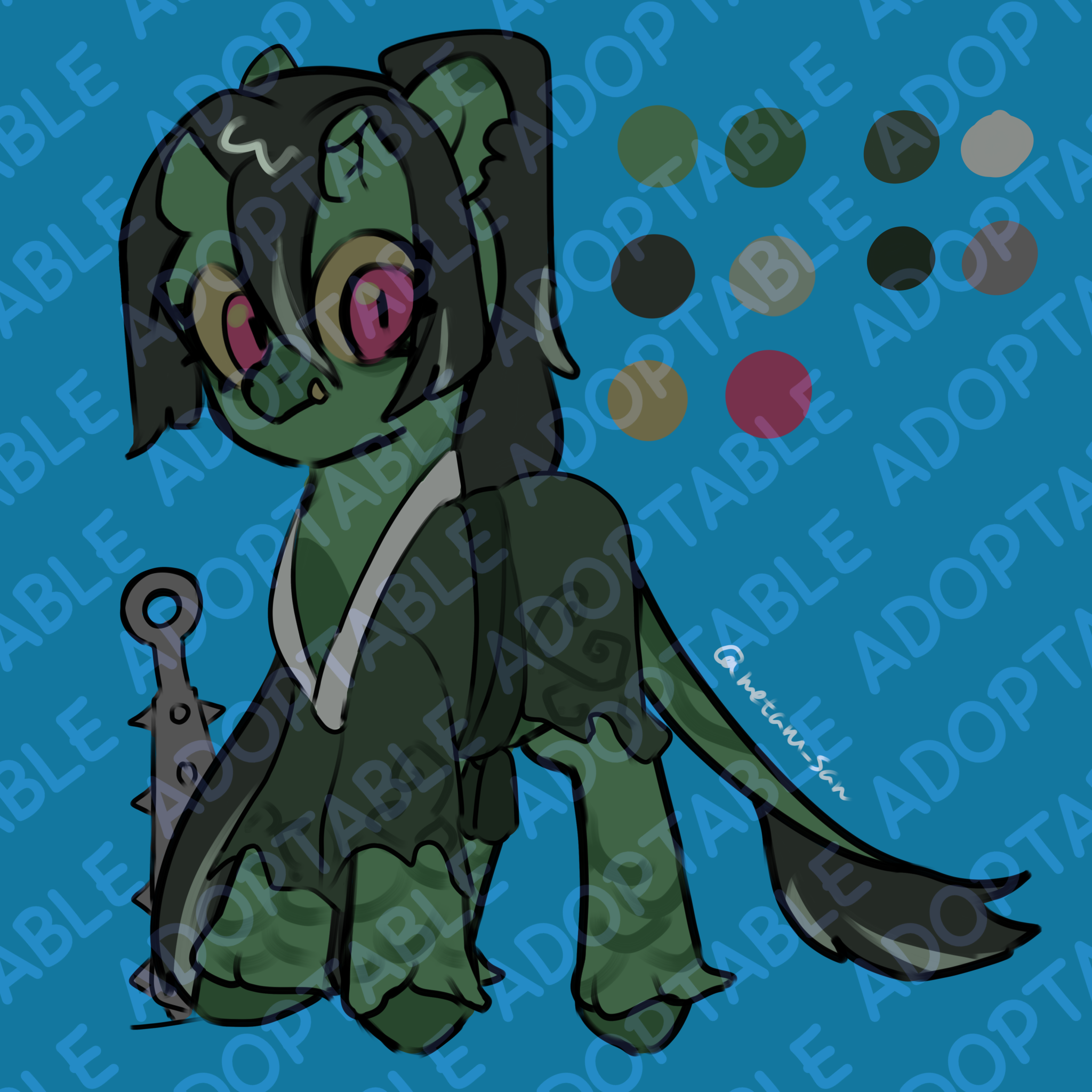 #3563572 - safe, artist:metaruscarlet, oc, oc only, oc:shirakiku, demon, demon pony, hybrid ...