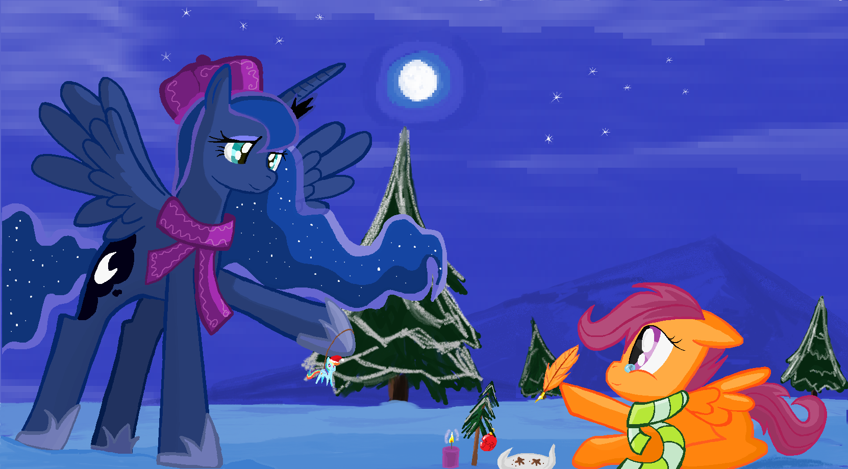 #3563583 - safe, artist:sallycars, princess luna, rainbow dash ...