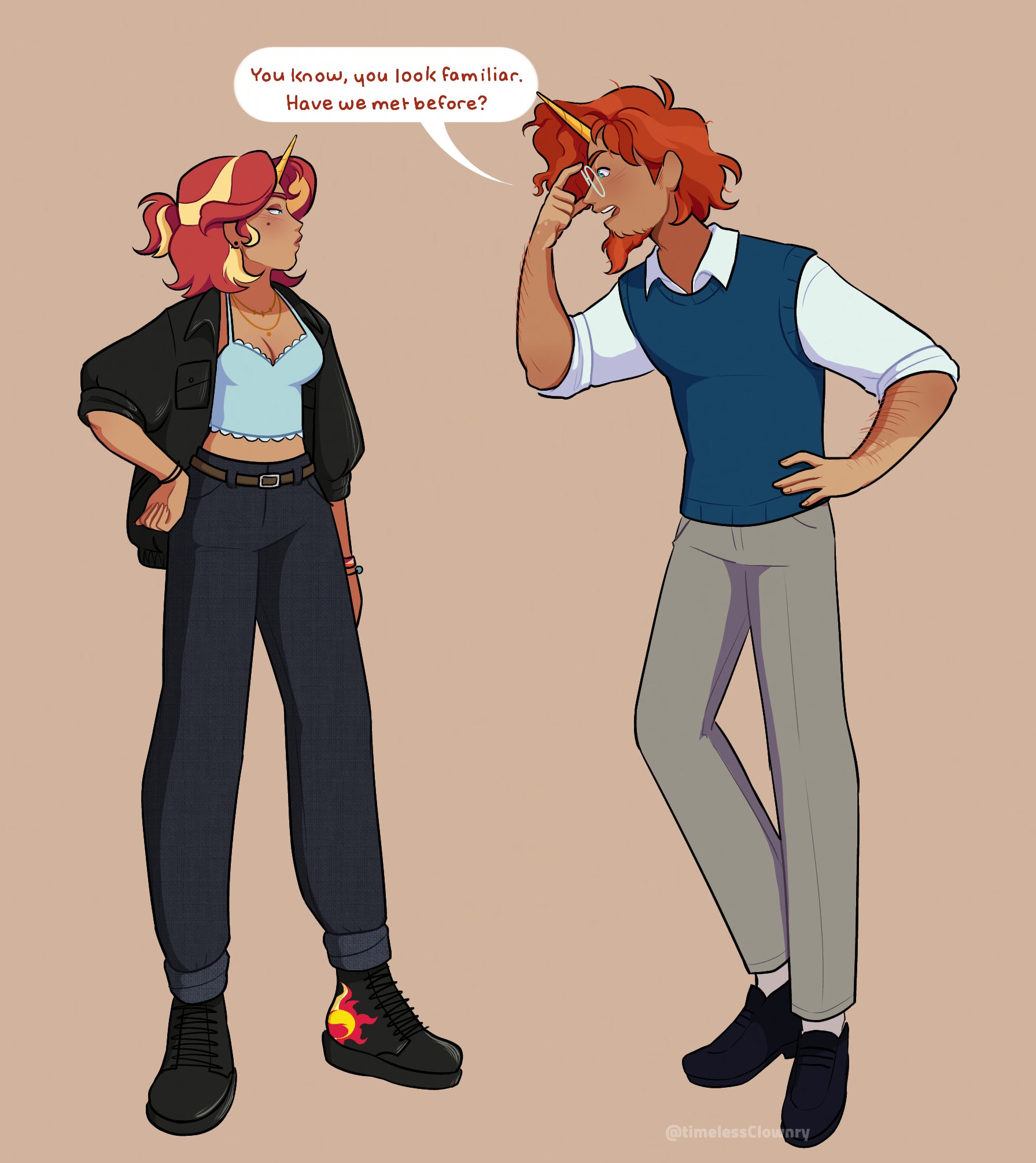 #3563944 - safe, artist:timelessclownry, sunburst, sunset shimmer ...