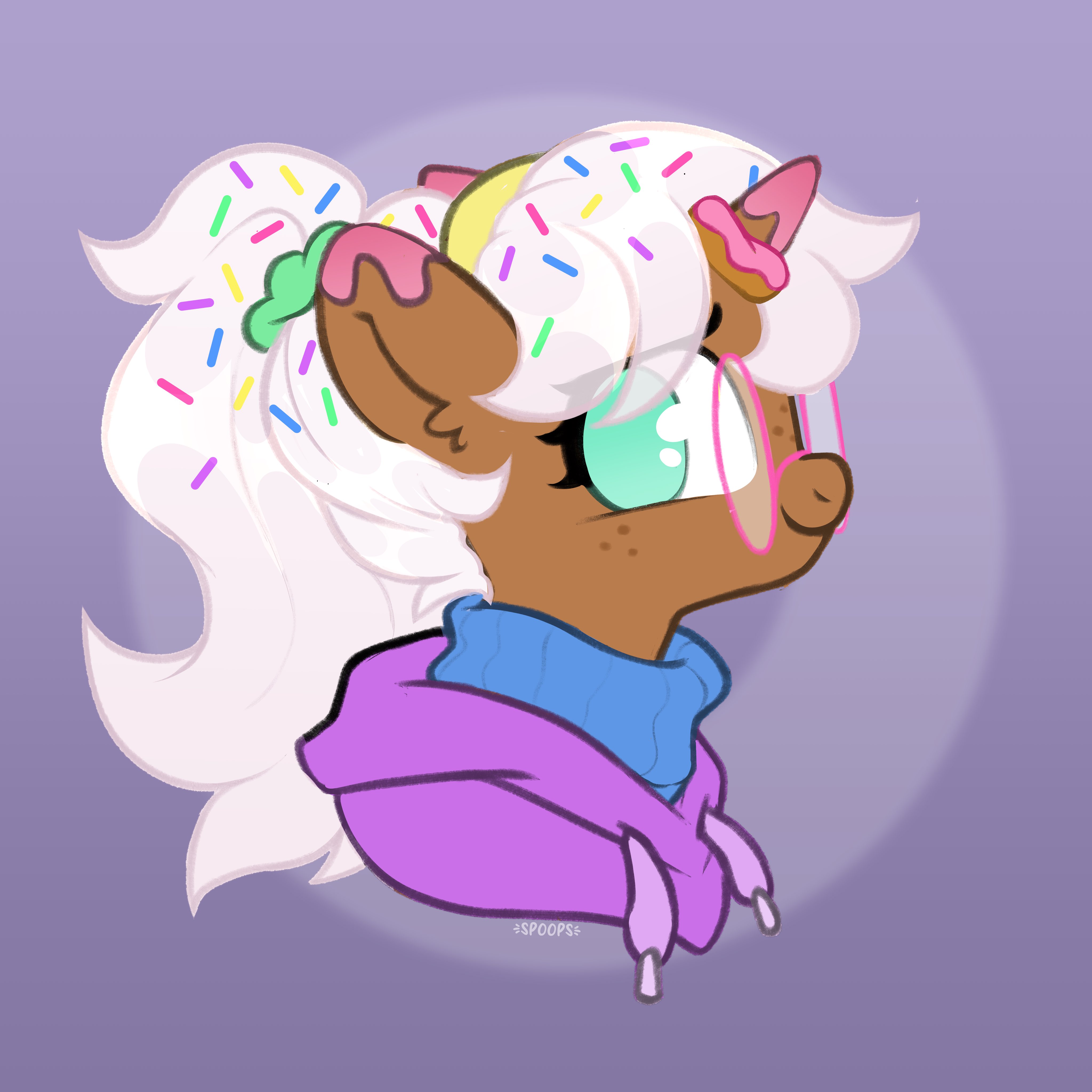 #3564327 - safe, artist:itsspoops, oc, oc only, oc:donut daydream, pony, unicorn, bust, cute ...