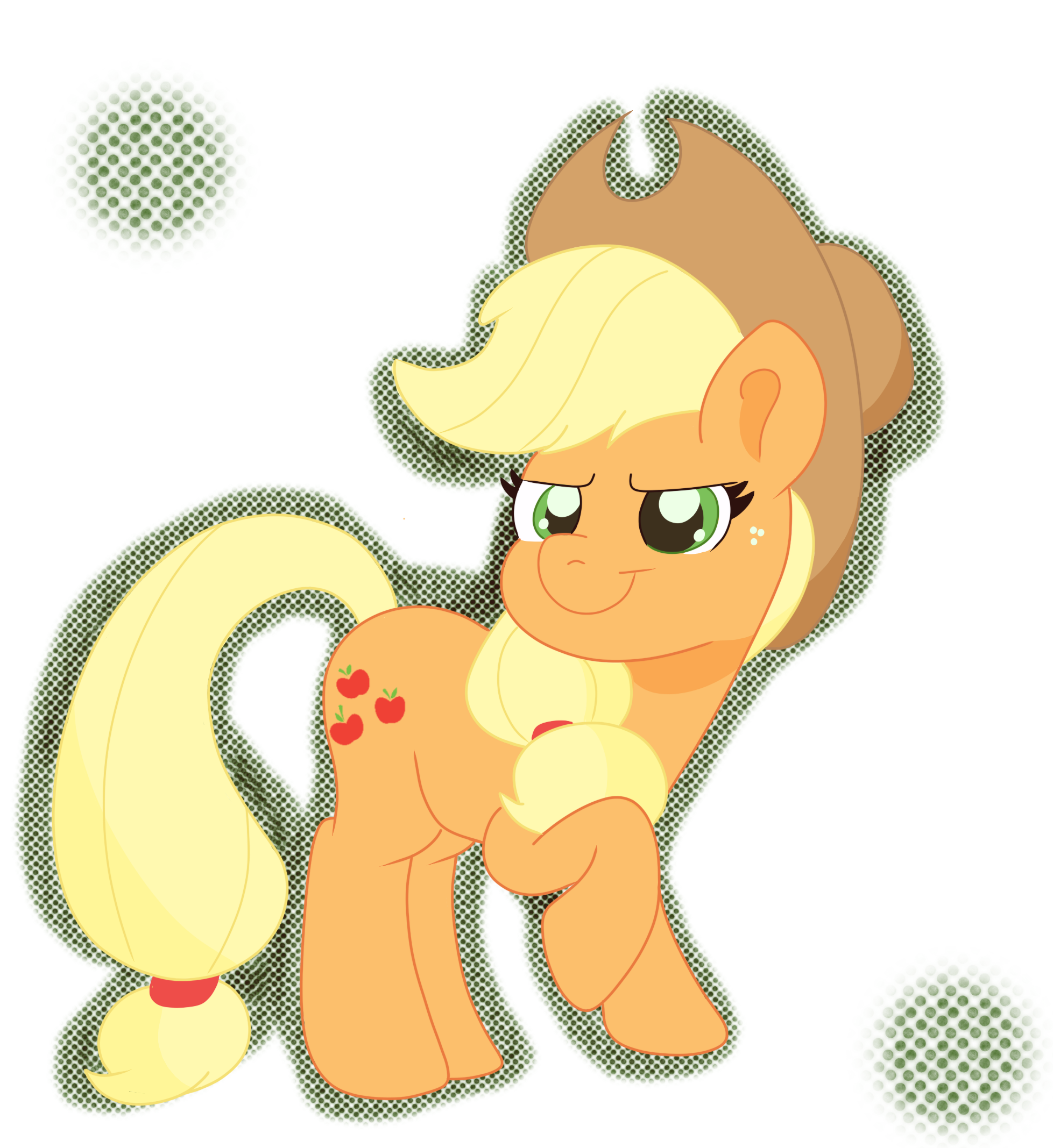 #3564420 - safe, artist:sparkly-retsuko, applejack, earth pony, pony, g4, applejack's hat ...