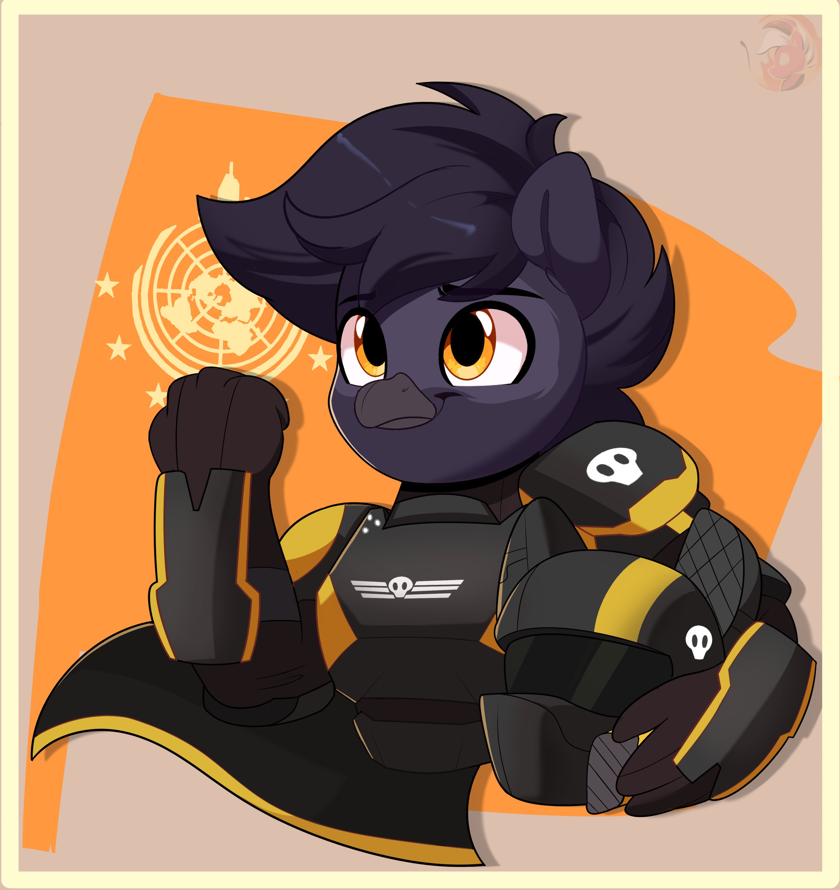 #3564993 - safe, artist:joaothejohn, oc, oc only, oc:severance, griffon, semi-anthro, armor ...