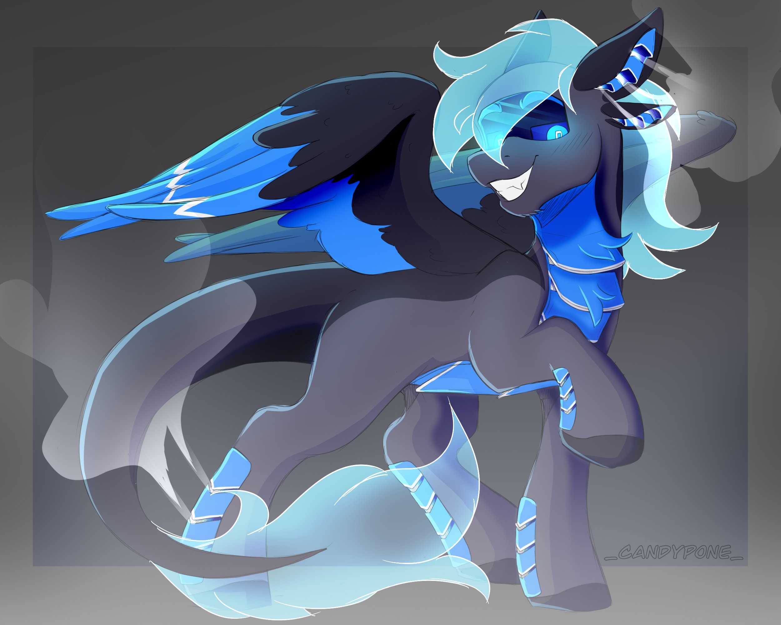 #3567211 - safe, artist:_candypone_, oc, pegasus, augmented, chest fluff, commission ...