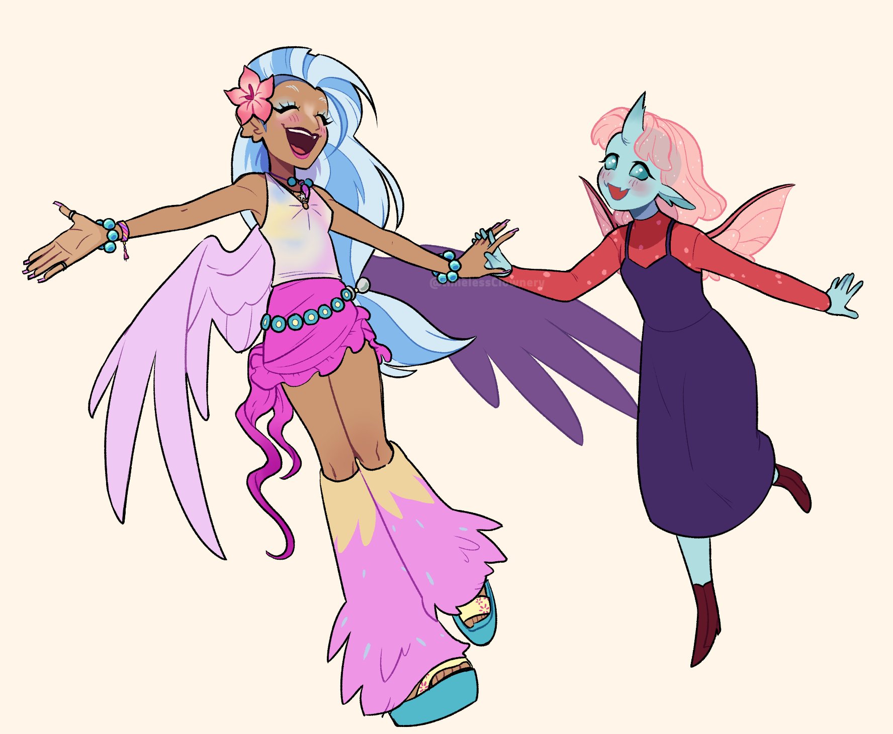 #3568000 - safe, artist:timelessclownry, ocellus, silverstream ...