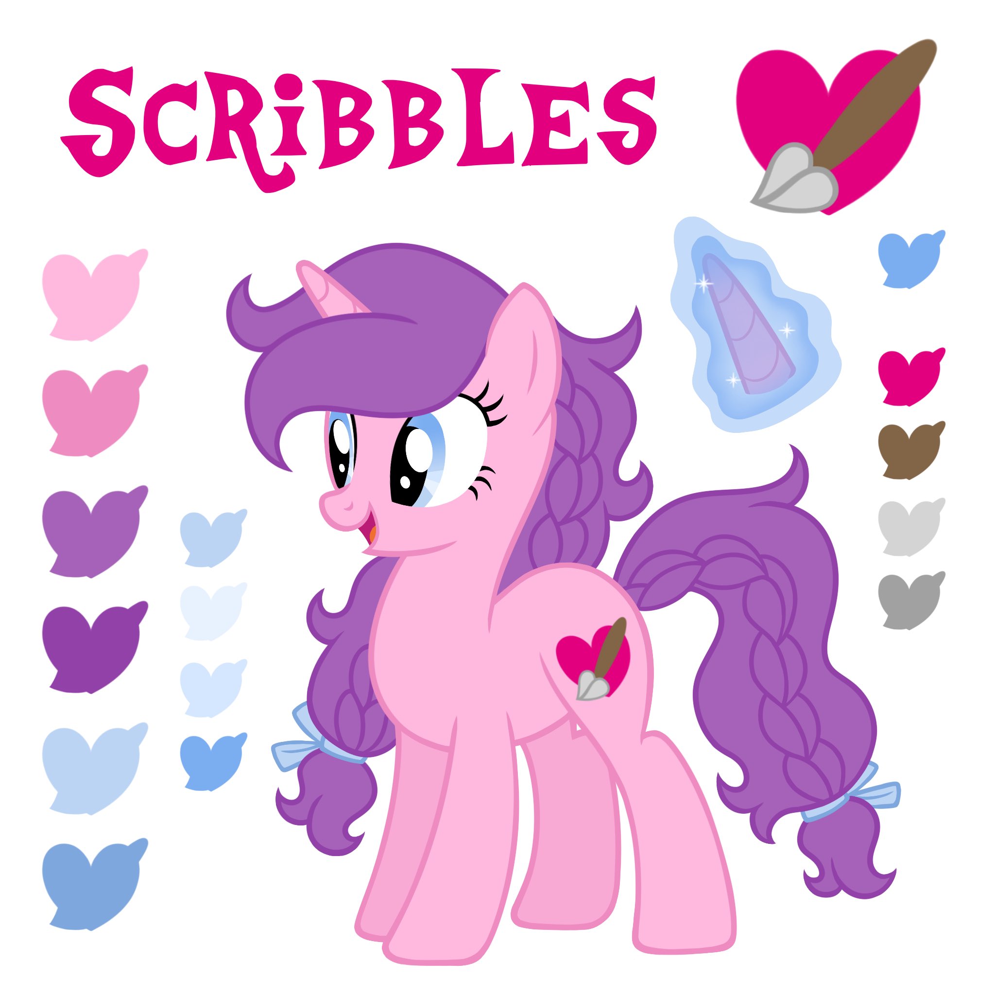 #3558269 - safe, artist:czscribbles, oc, oc only, oc:scribbles, pony, unicorn, horn, reference ...